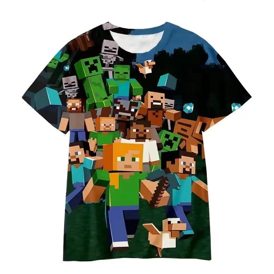 Uniqlo Minecraft 3D Printed Casual Tshirt Summer Cute Boys And Girls ...