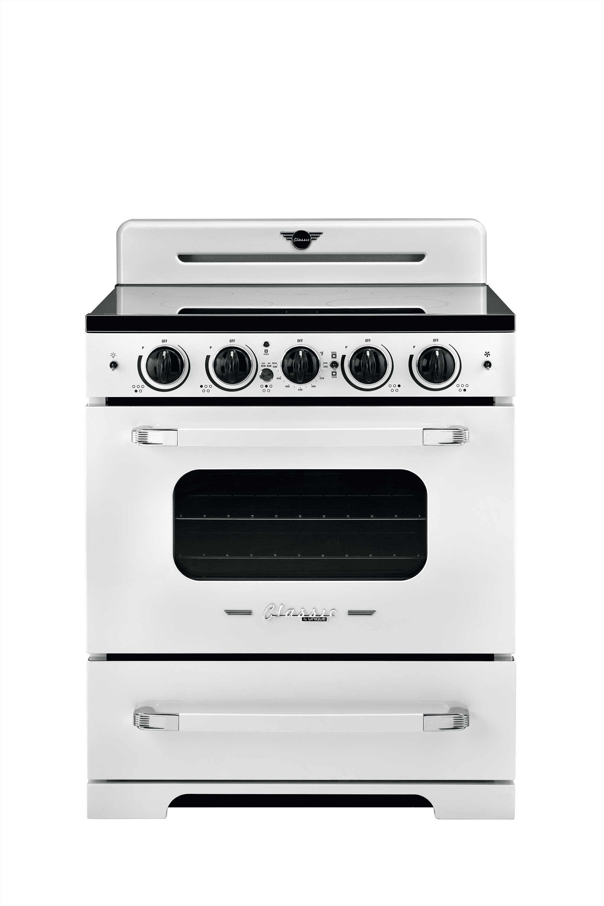 Unique 30' Classic Retro Induction Range, Marshmallow White - Walmart.com