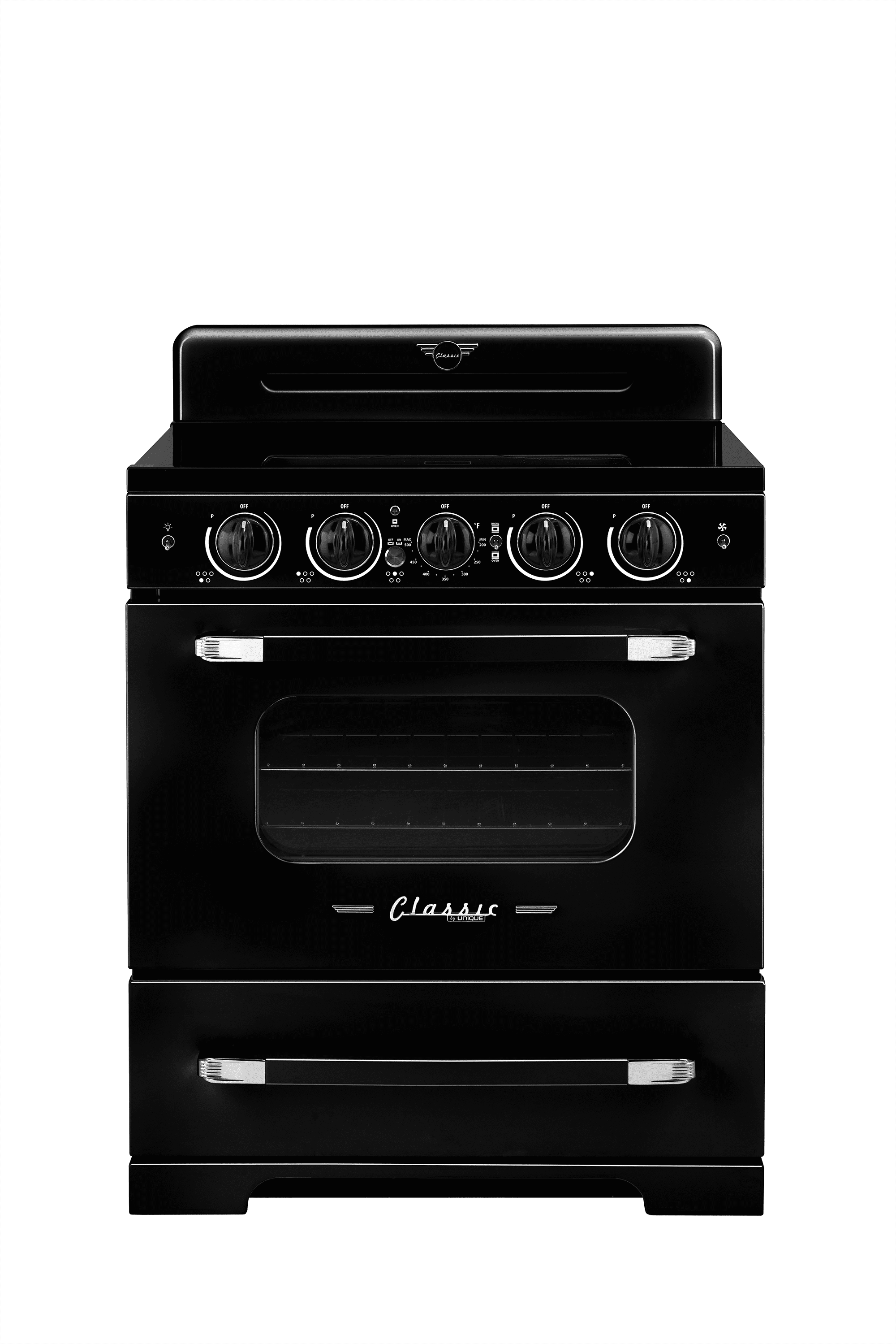 Unique 30' Classic Retro Induction Range, Midnight Black - Walmart.com