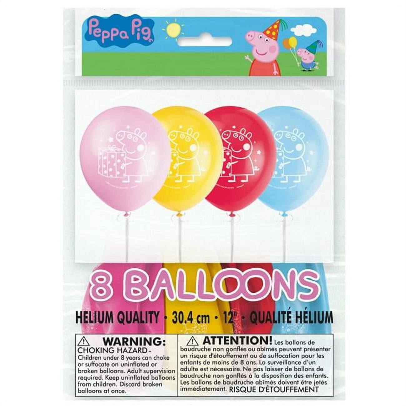 Unique 30382065 Peppa Pig Birthday Party Latex Balloons - 8 Count ...