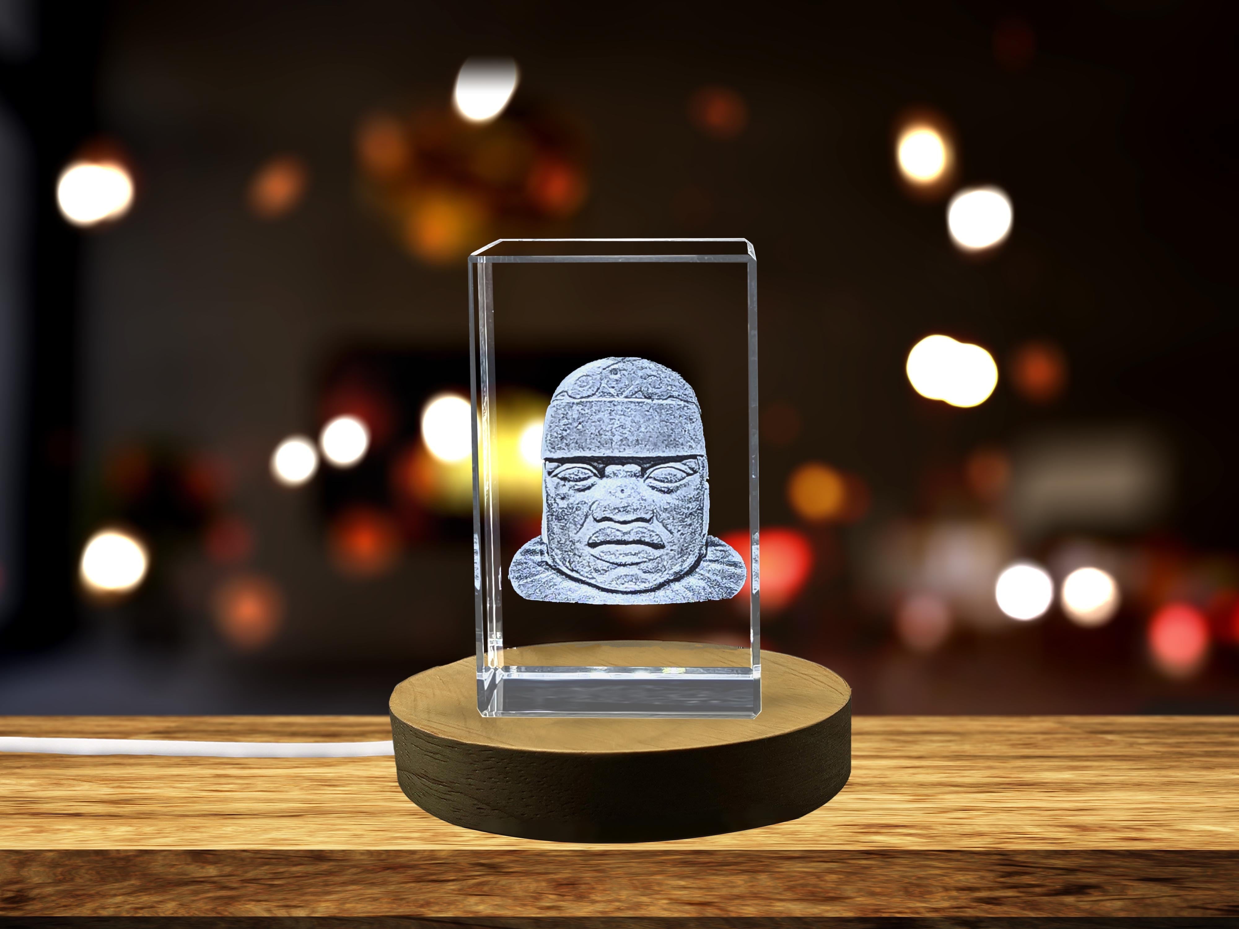 Unique 3d Engraved Crystal Olmec Colossal Head Statue Gift - Walmart.com