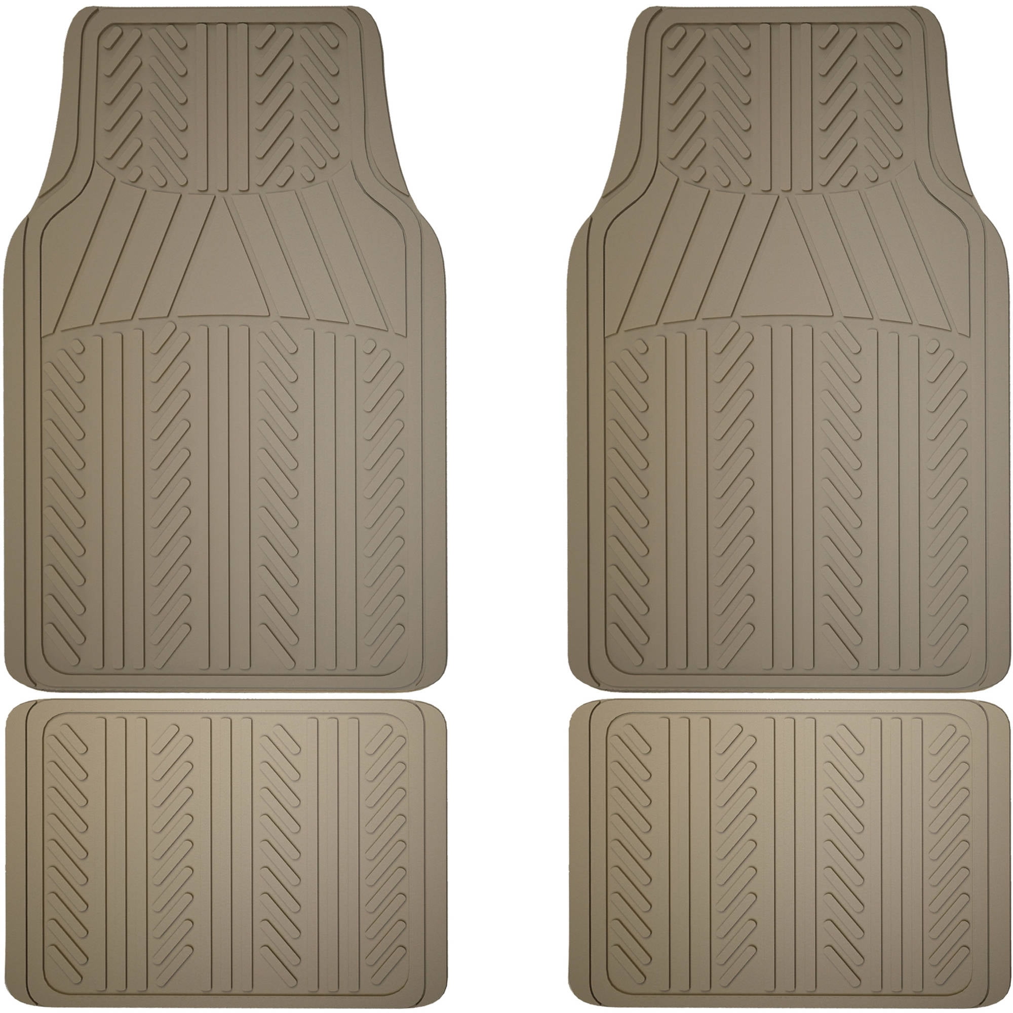 Armor All 78913 Carpet/Rubber Interior Floor Mat, Tan, 4-Piece ...