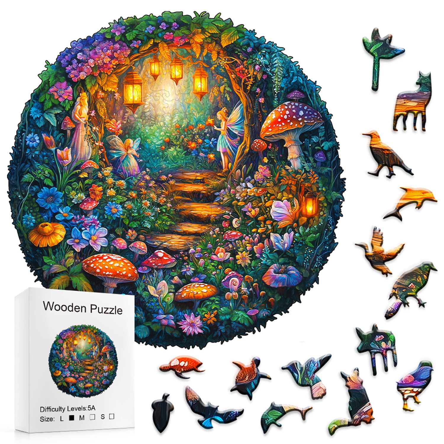 【Unique Adult Wooden Puzzles】- Magical Mushrooms & Animal Shapes - High ...