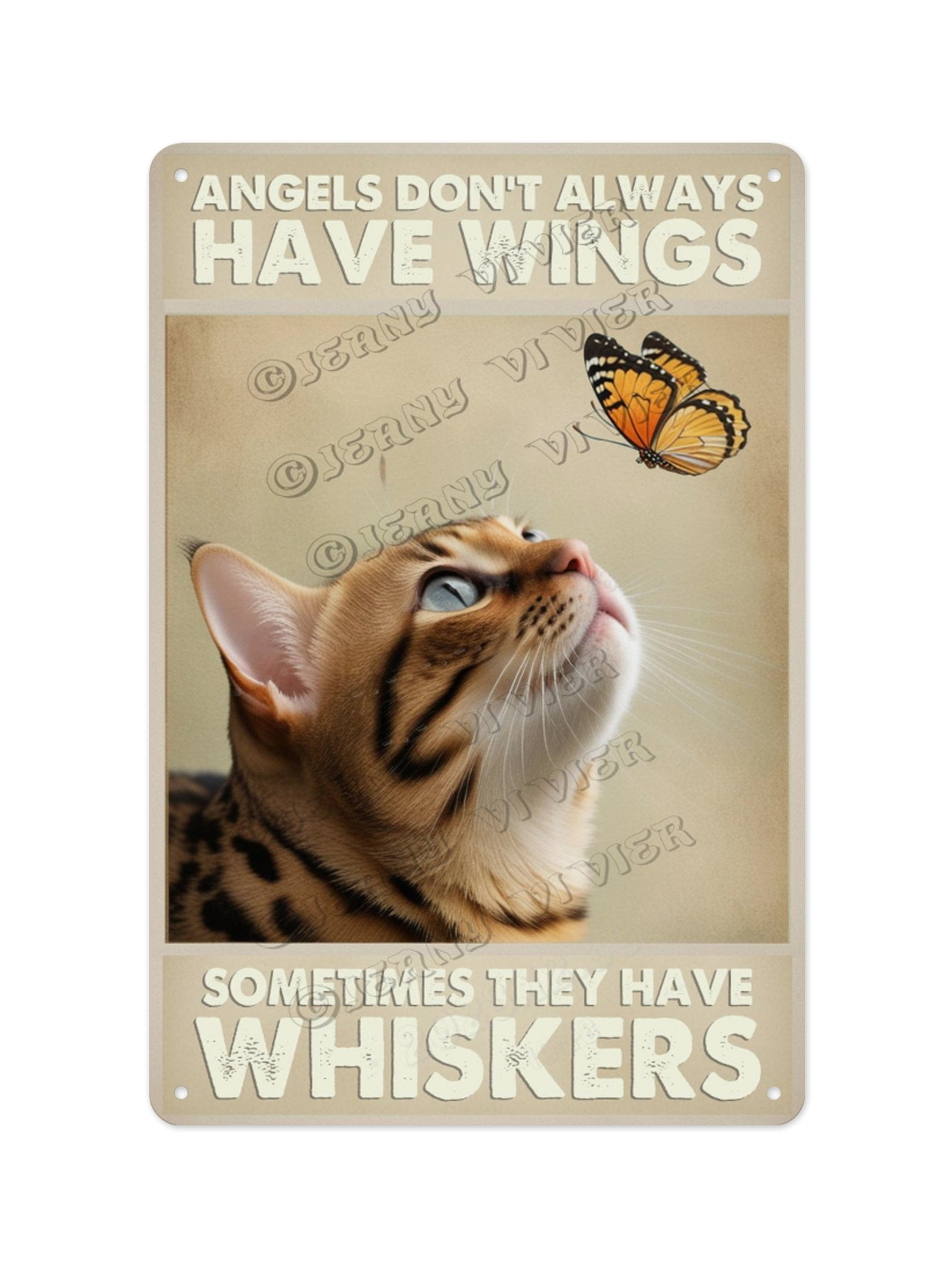 Unique Aluminum Metal Sign, 8 x 12 Inches, Bengal Cat Angel Don’t ...
