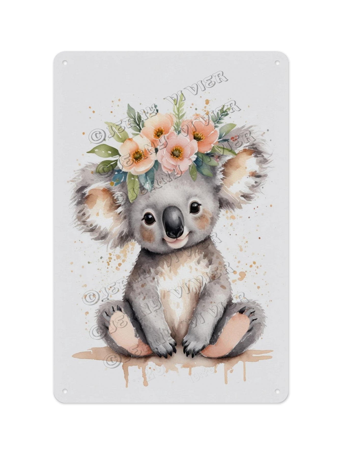 Unique Aluminum Sign, 8 x 12 Inches, Watercolor Koalas Sign, Adds a ...