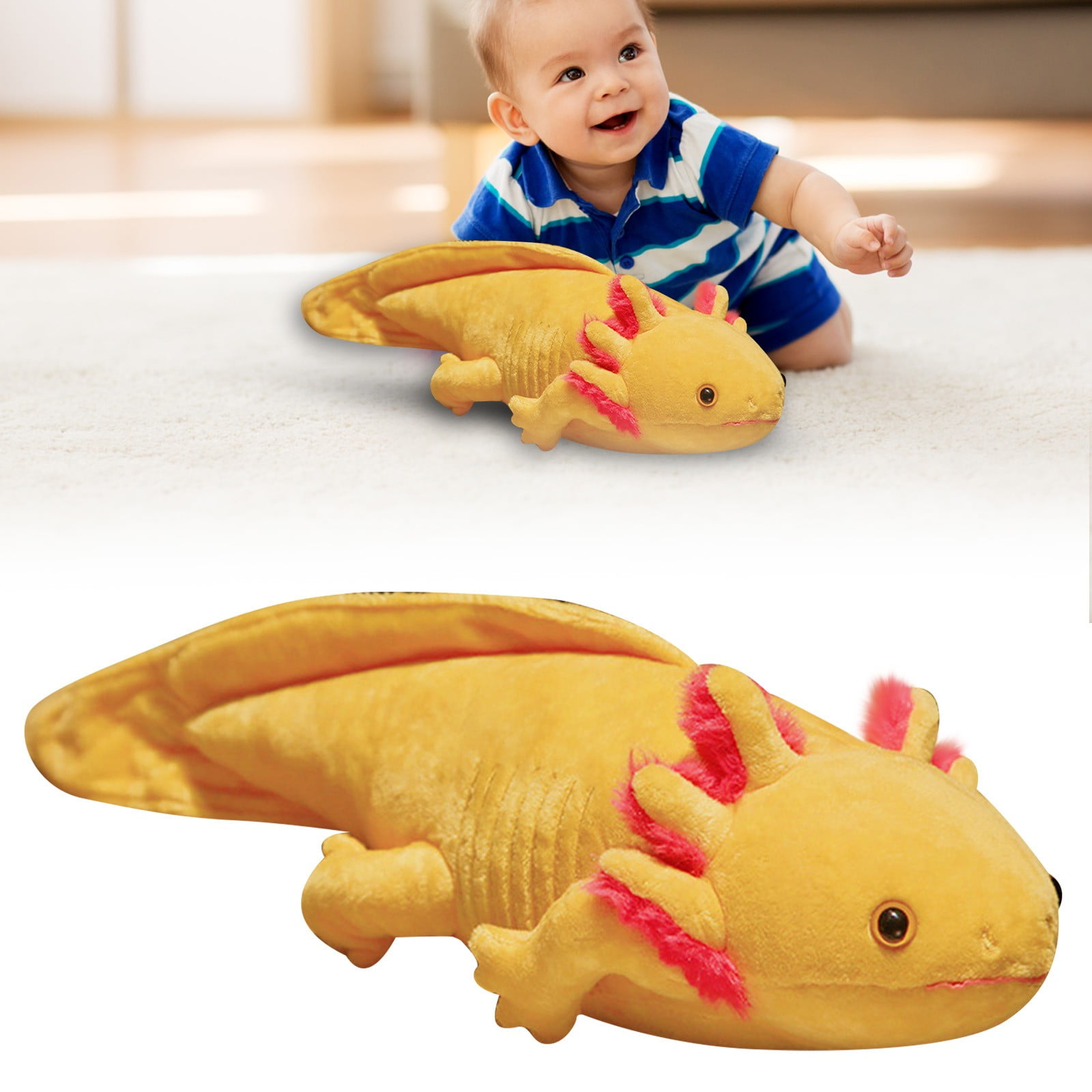 Unique Amphibian Plush - 18 Inch Realistic Axolotl Plush Toy, Soft ...
