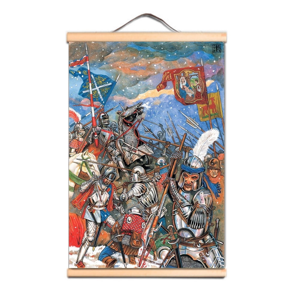 Unique Ancient Armor Warrior Scroll Posters with Solid Wood Axis Room ...