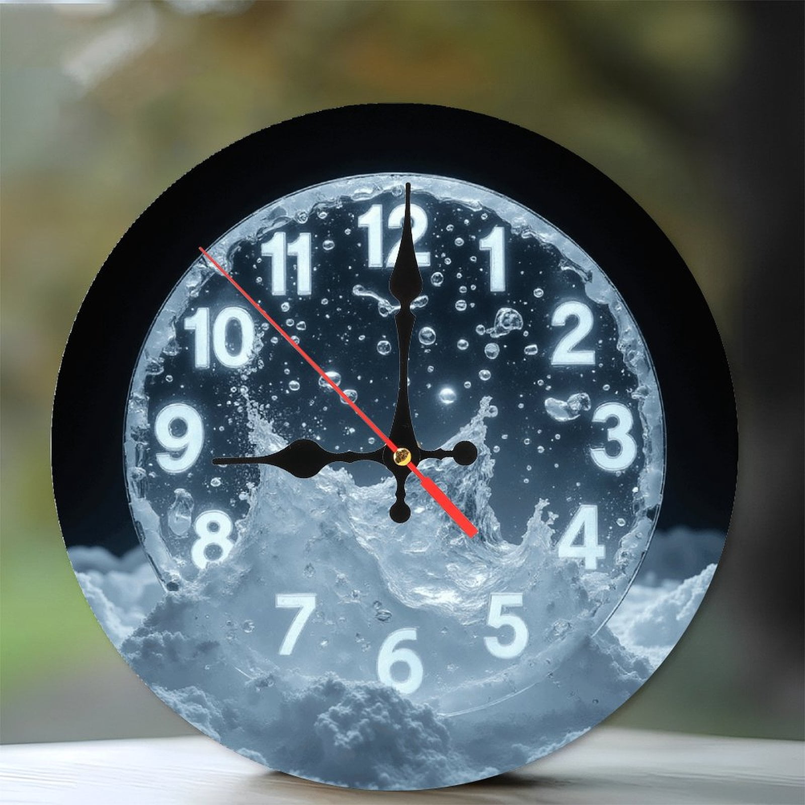 Unique Artistic Water Clock Design for Home Decor 10-Inch Silent Wooden ...