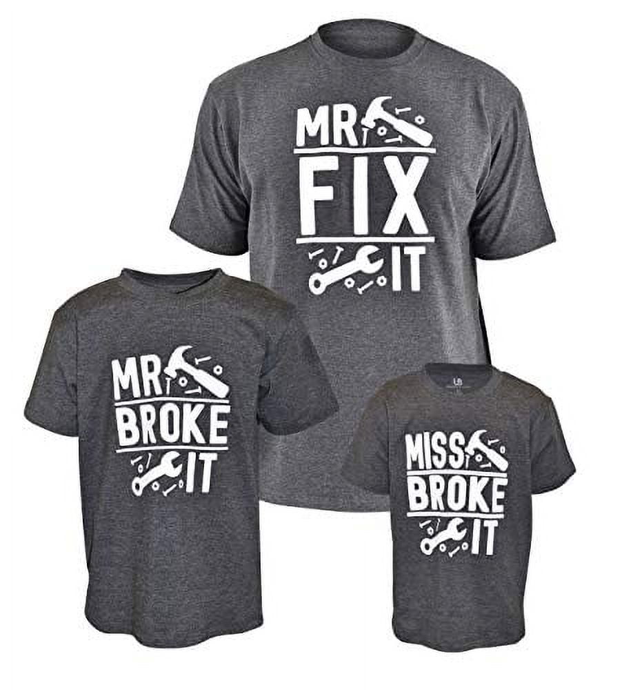 Unique Baby Fathers Day Daddy and Me Shirts Mr Broke It (4t, Grey ...