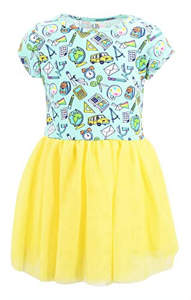 Unique Baby Girls Back To School Subjects Tutu Dress (5Y, Teal ...