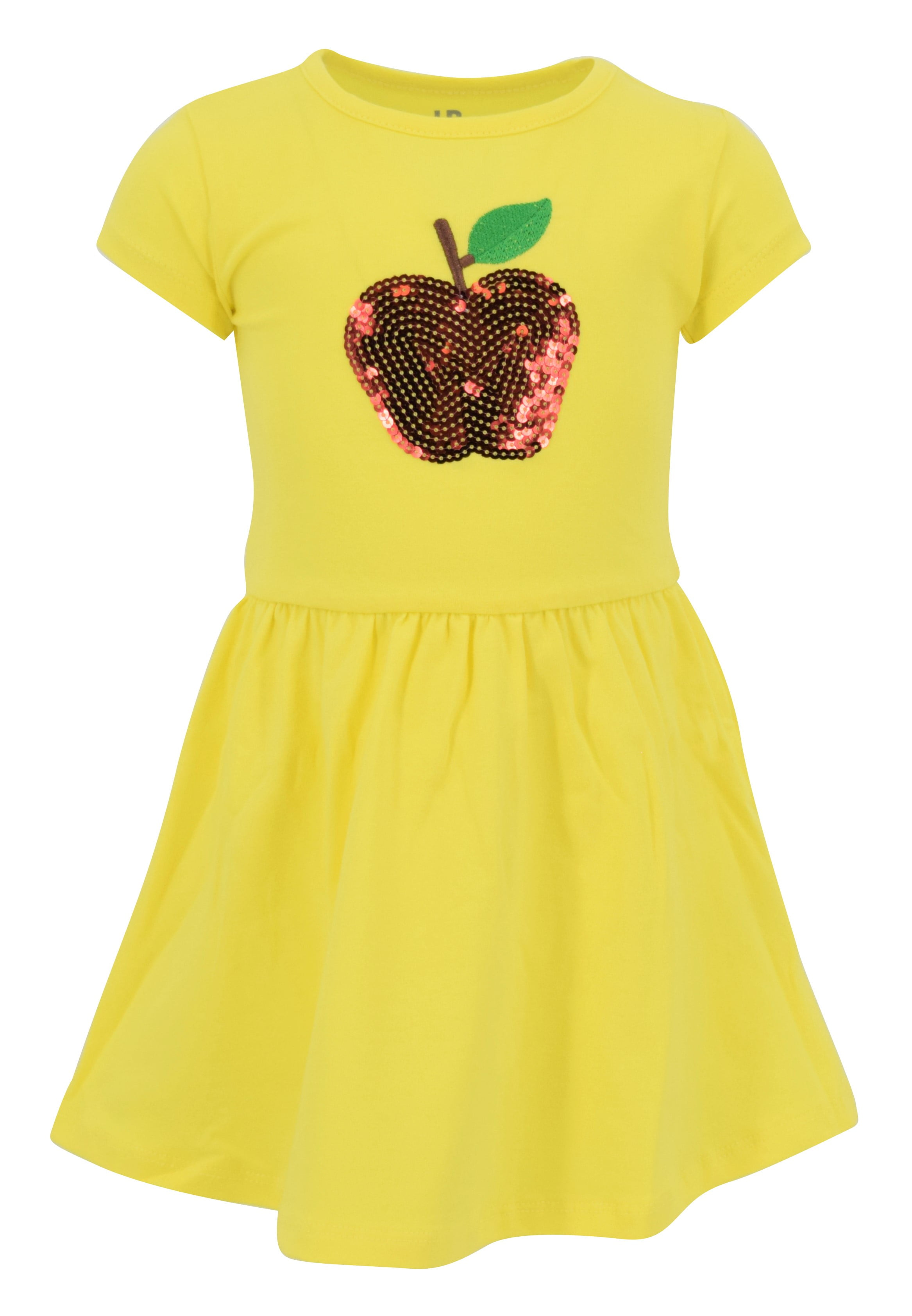 Unique Baby Girls Back to School Sequins Apple Dress Outfit (2t ...