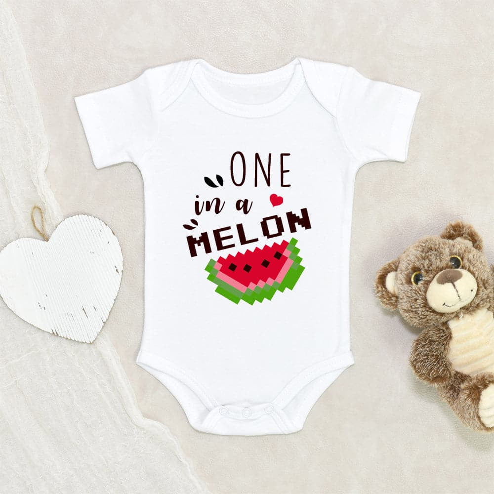 Unique Baby Onesie Cute Watermelon Fruit Baby Onesie One In A Melon ...