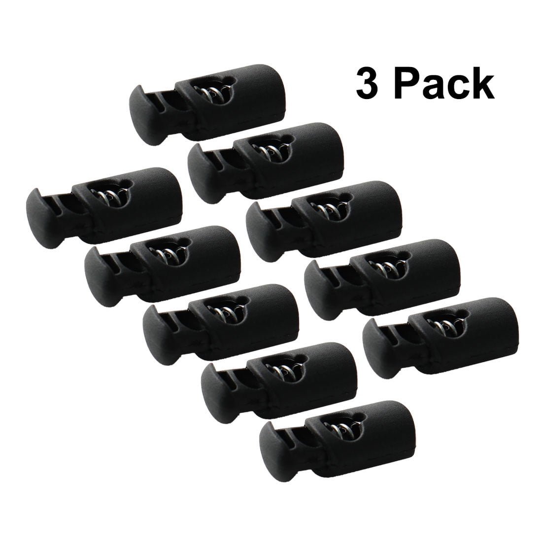 Unique Bargains 0.4" x 0.8" Toggle Spring Stop Cord Locks Plastic Black ...