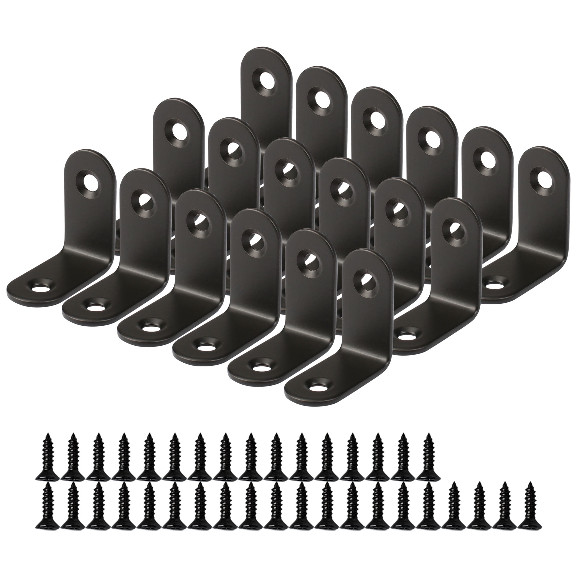 Unique Bargains 1.18''x1.18'' Angle Bracket Stainless Steel Black L ...