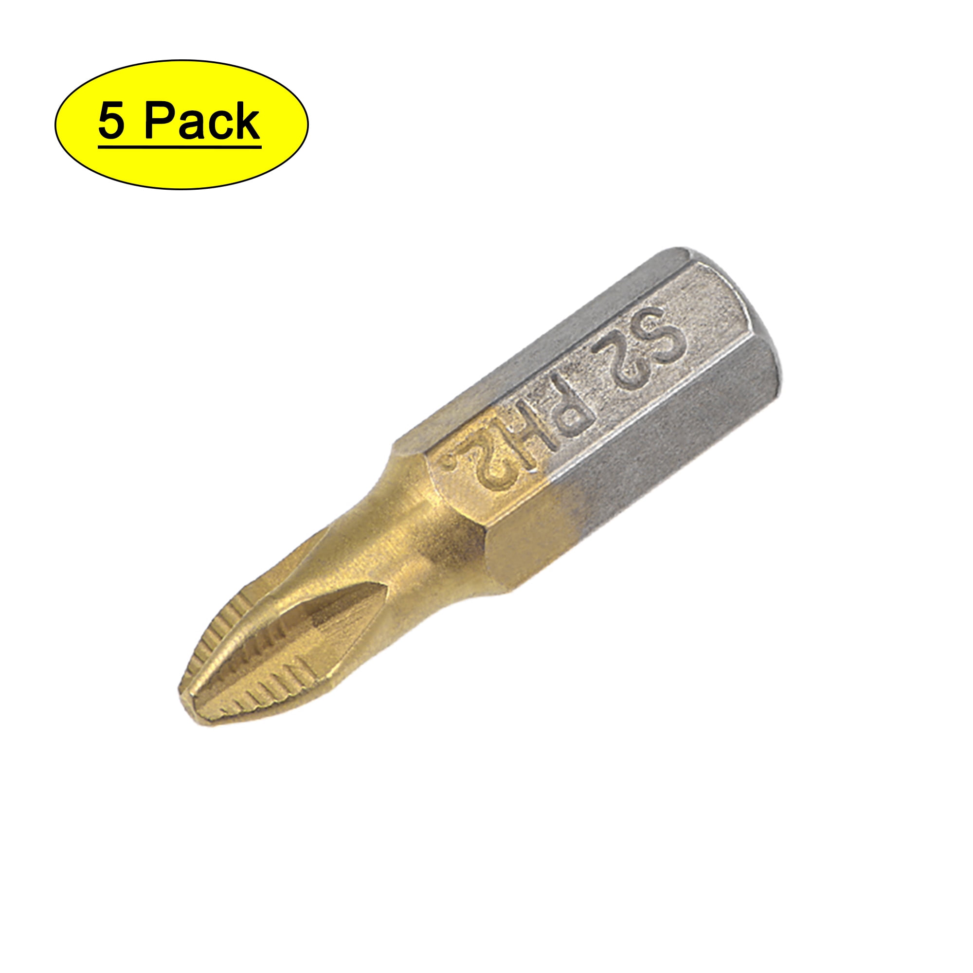Unique Bargains 1/4" Hex Shank 1" Length #2 Anti-slip Phillips ...