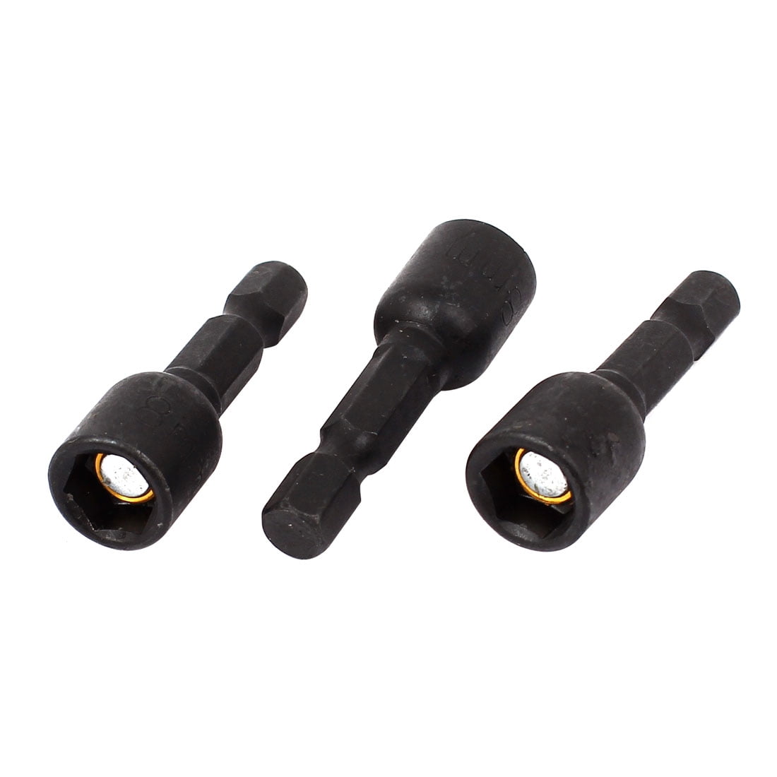 Unique Bargains 1/4" Shank 8mm 5/16" Hex Magnetic Nut Driver Bit Socket Adapter Black 3 Pcs ...