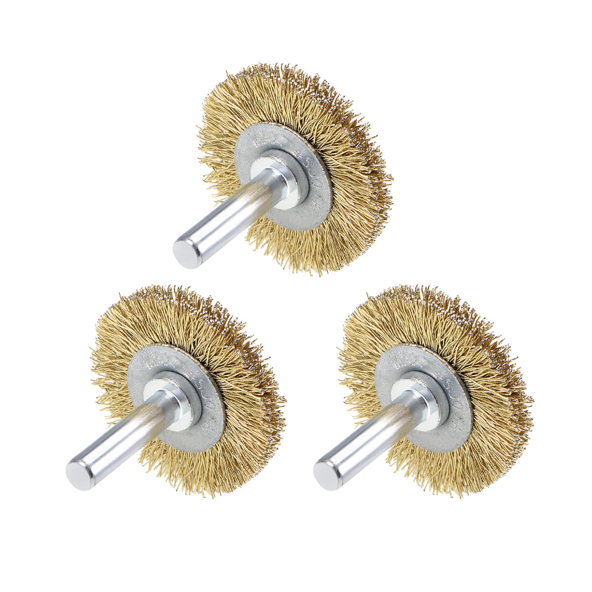 Unique Bargains 1.5" Wire Wheel Brush Bench Brass Plated Crimped Steel ...