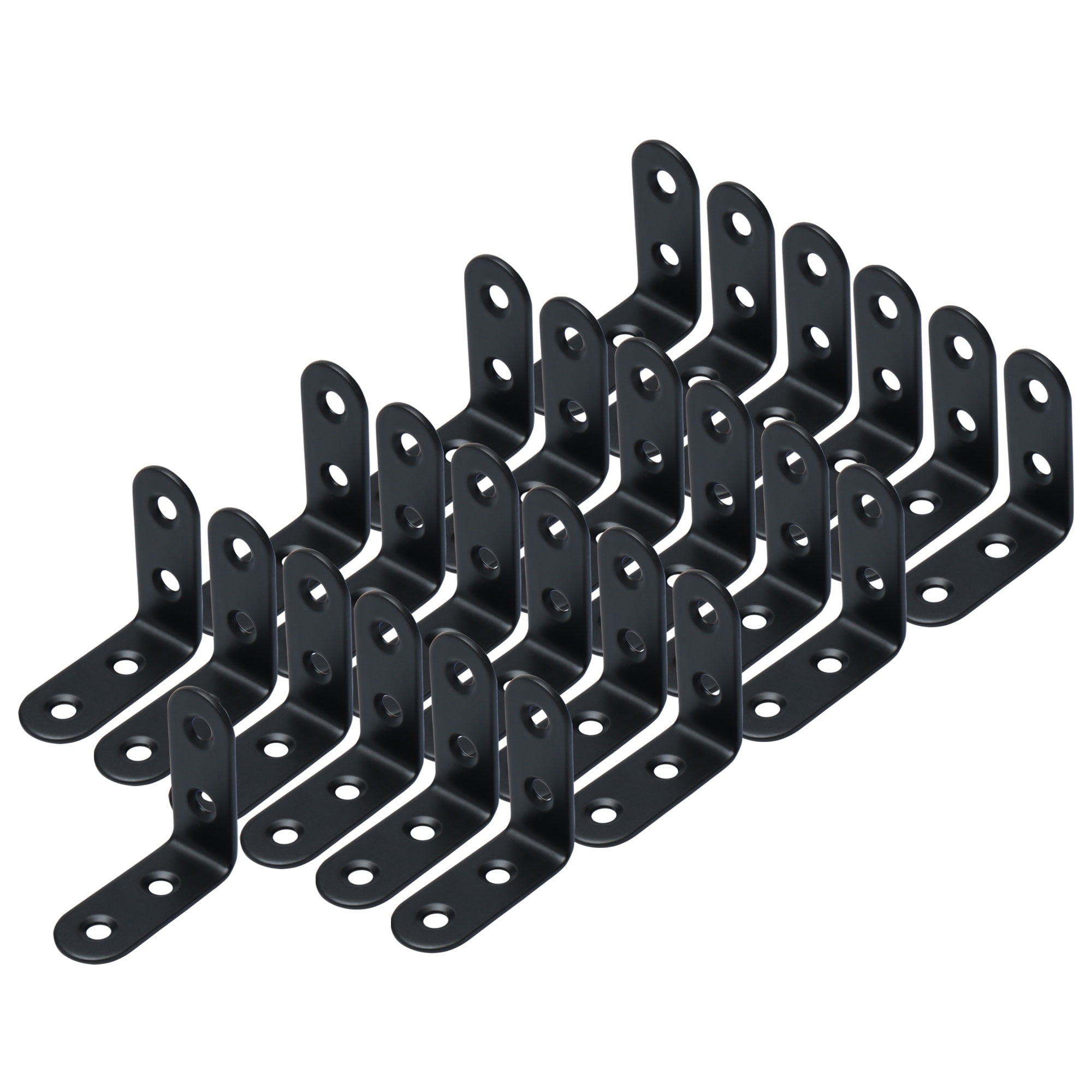 Unique Bargains 1.57''x1.57' Angle Bracket Stainless Steel Black L ...