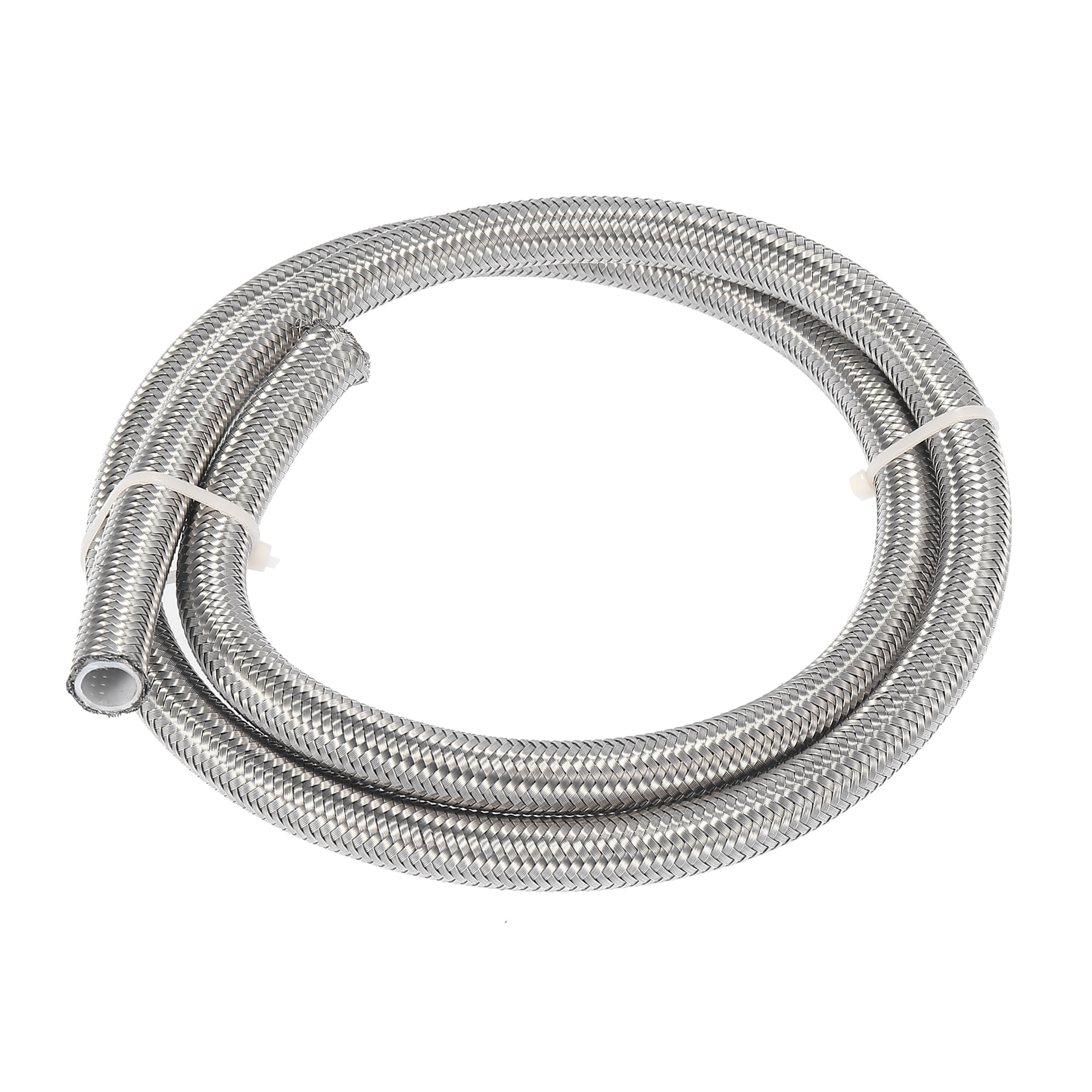 Unique Bargains 1 Meter Braided PTFE for E85 Car Oil Fuel Gas Line Hose Silver AN8 1/2 ...