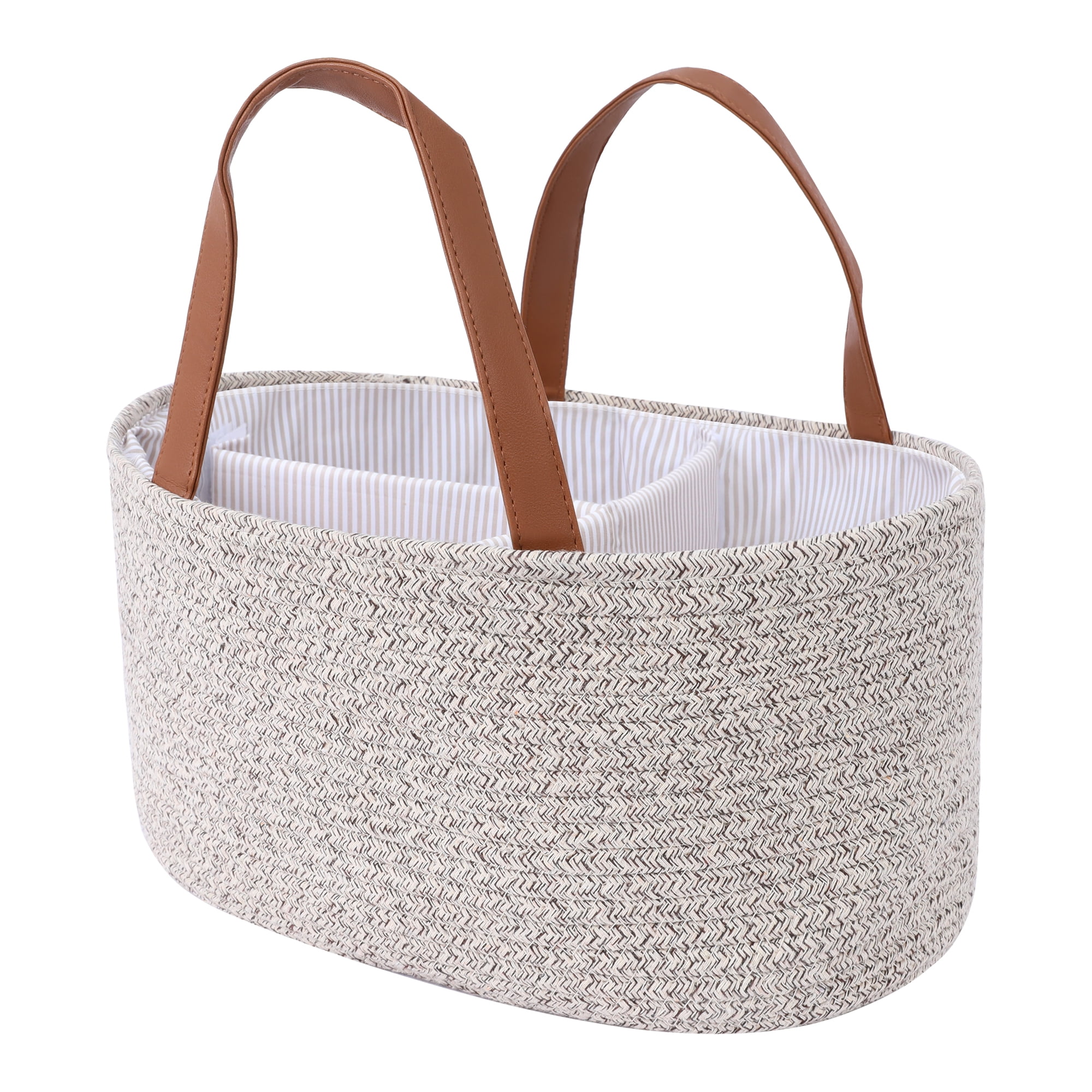 Unique Bargains 1 Pack Woven Storage Basket Bin with Divider and Handle ...