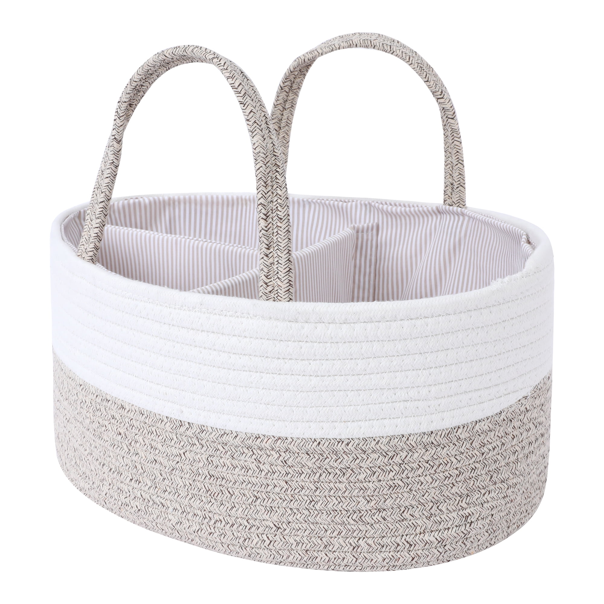 Unique Bargains 1 Pack Woven Storage Basket Bin with Divider and Handle ...