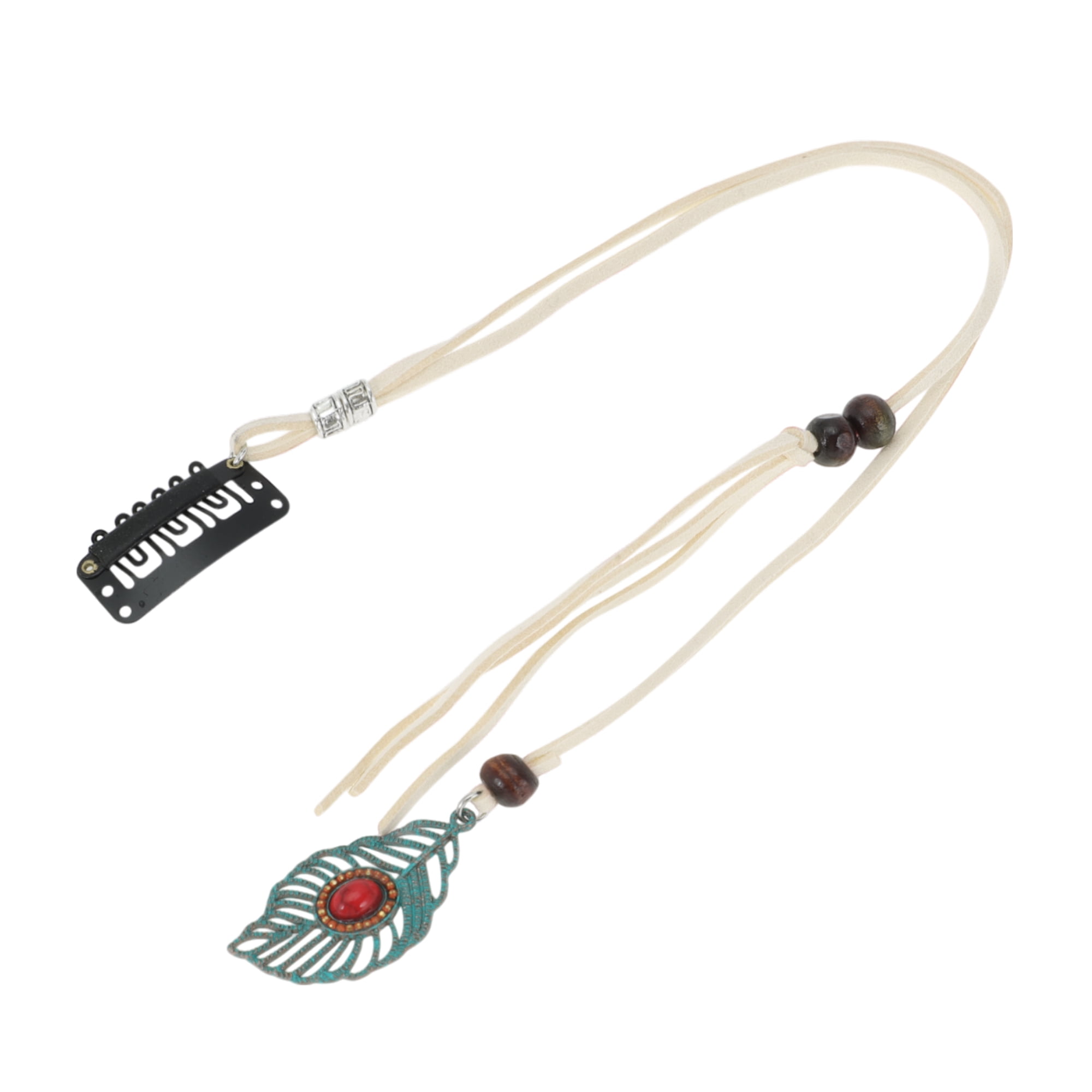 Unique Bargains 1 Pc Braided Hair Chain Leaf Braid Hair Accessories for Women 19.69" Beige ...