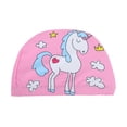 Unique Bargains 1 Pc Breathable Unicorns Pattern Swim Cap Pink White ...