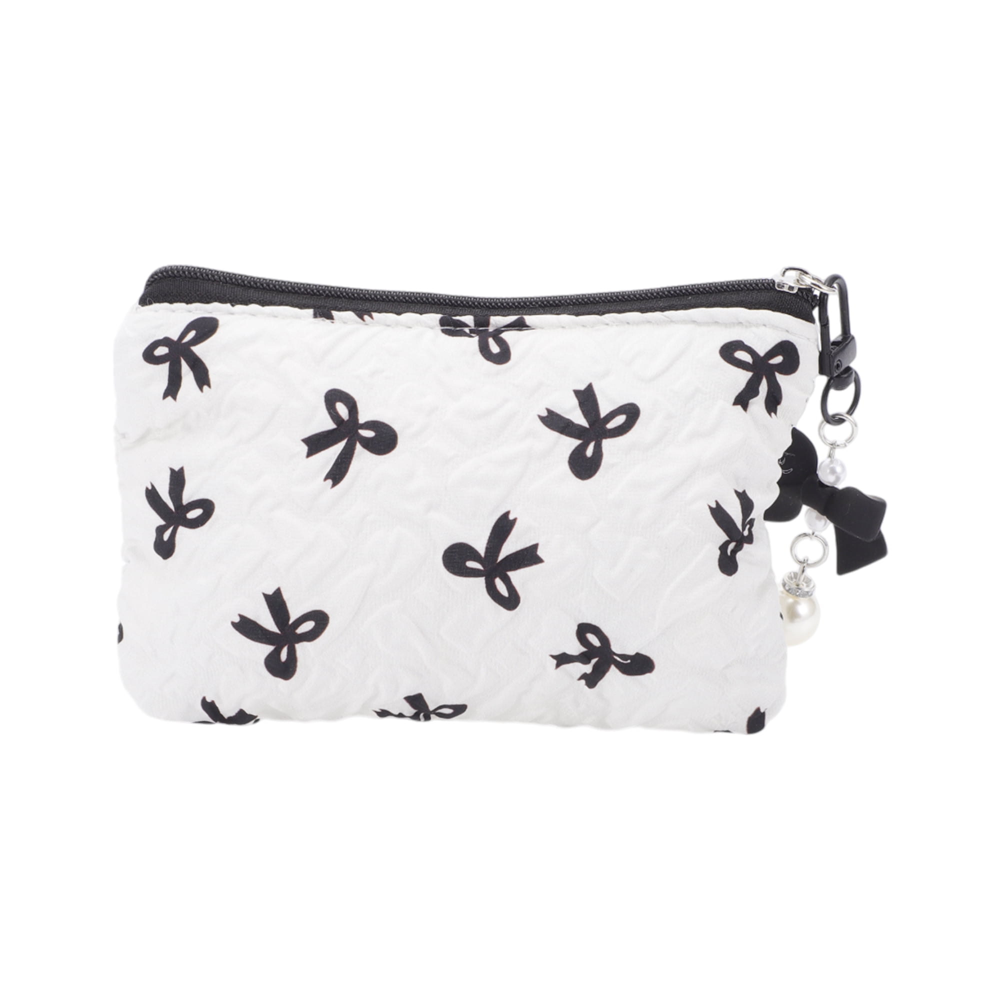 Unique Bargains 1 Pc Dumpling Bag with Pendant Bow Makeup Bag Beige ...