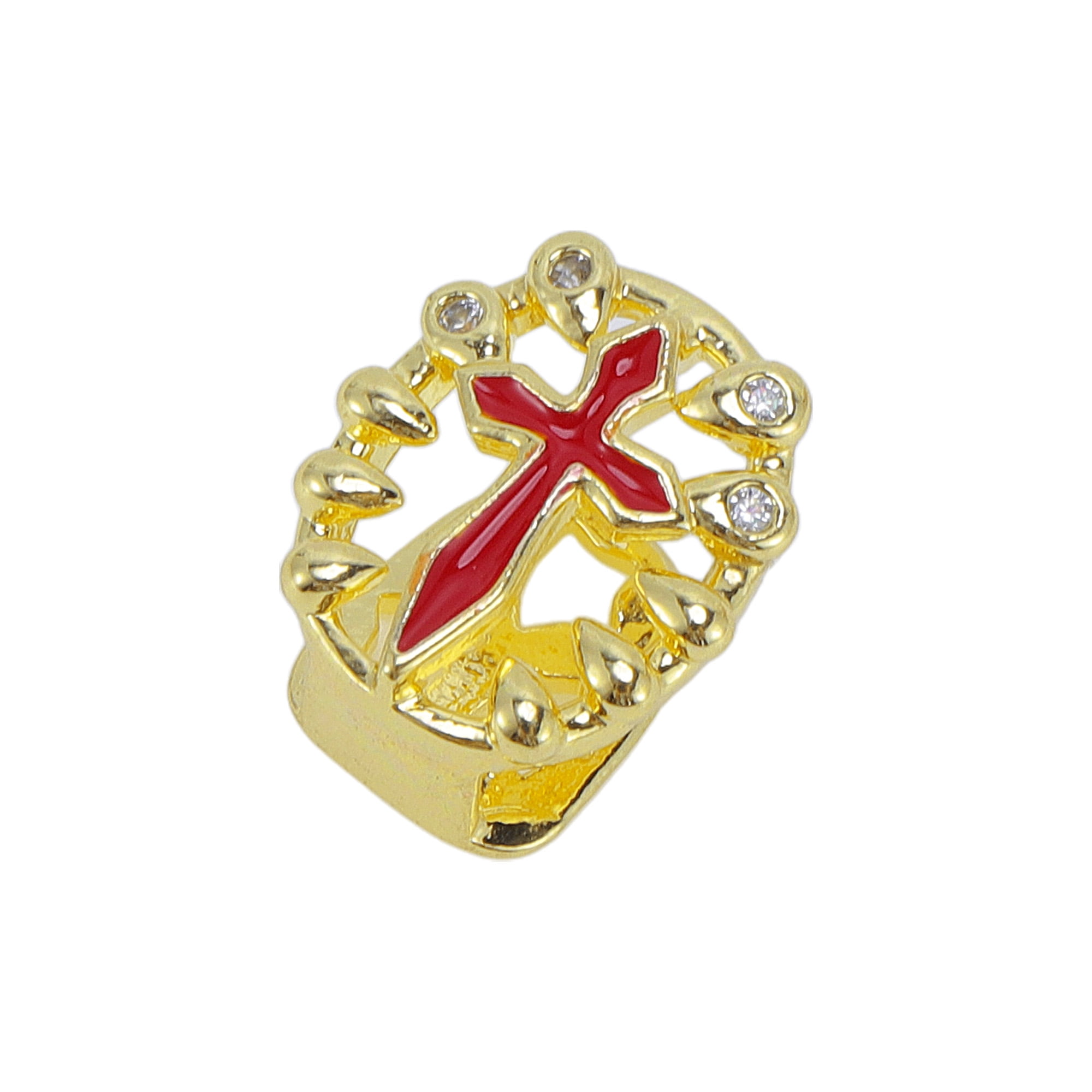 Unique Bargains 1 Pc Fake Grills Hip Hop Cross-shaped Teeth Grillz Gold ...