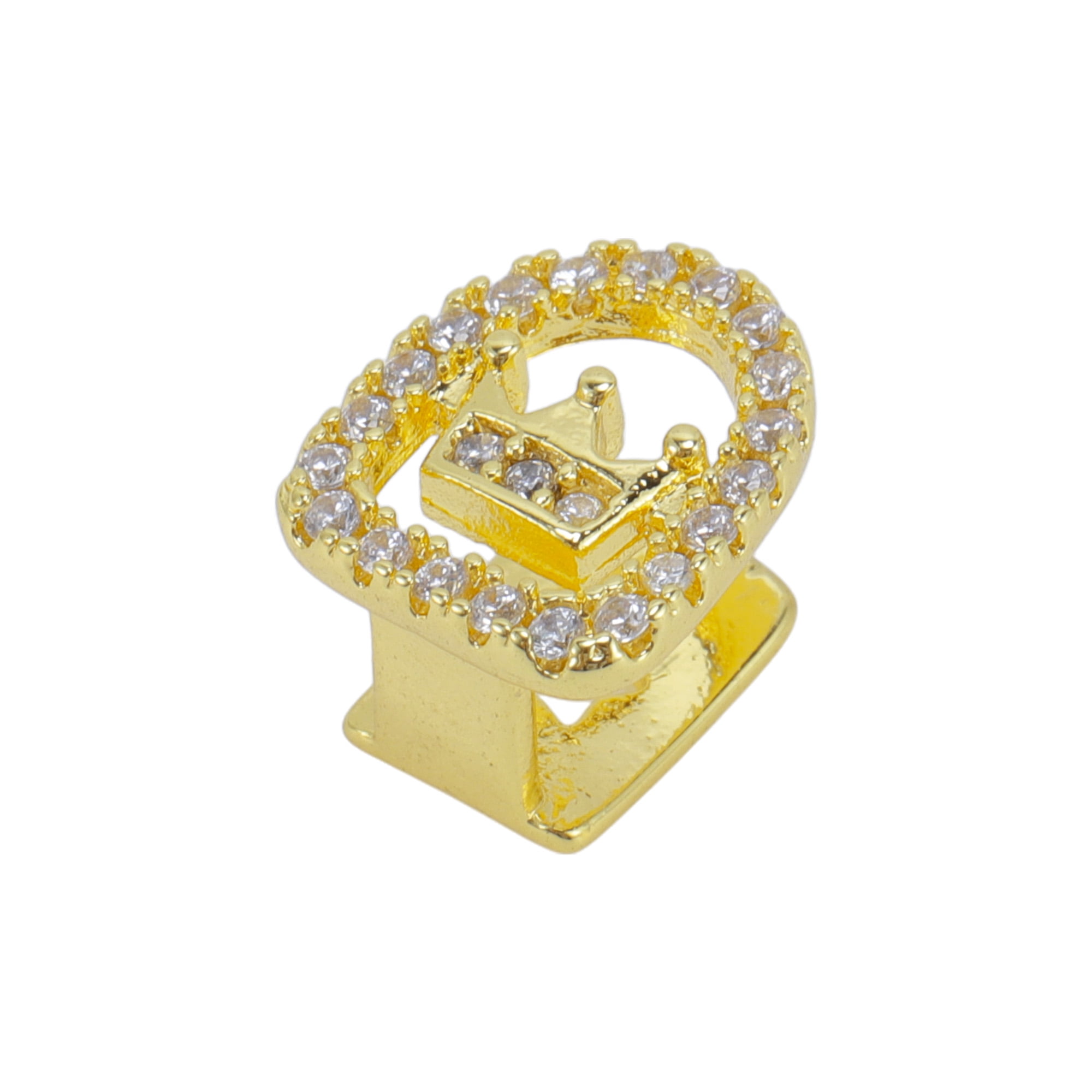 Unique Bargains 1 Pc Fake Grills Hip Hop Crown Teeth Grillz Gold Tone ...