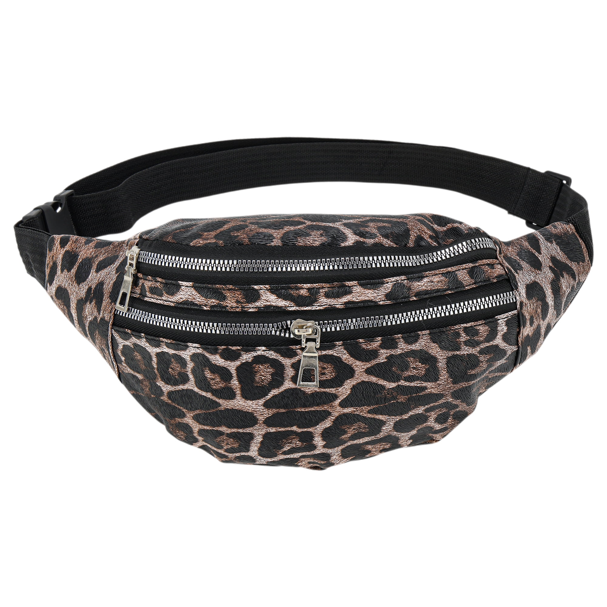 Unique Bargains 1 Pc Fanny Pack Leopard Pattern Waist Bag Camel ...