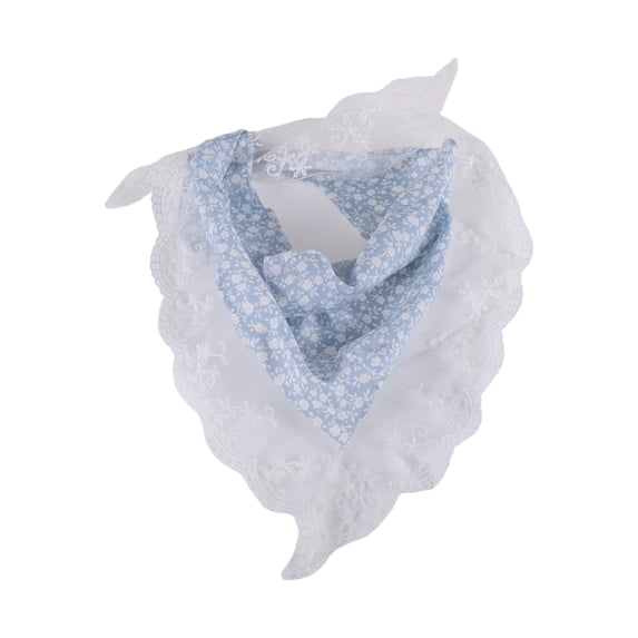 Unique Bargains 1 Pc French Lace Triangle Bandana Floral Turban Crochet ...