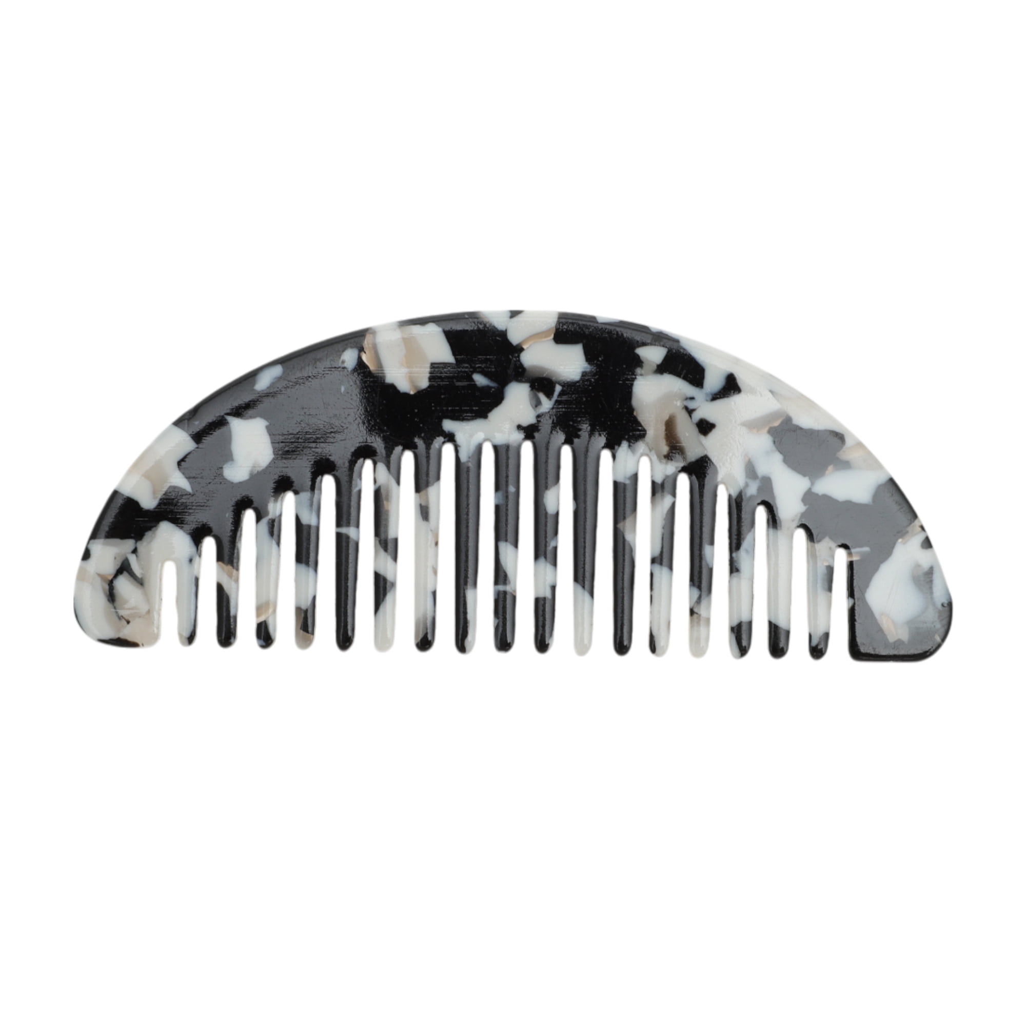Unique Bargains 1 Pc Geometric Semicircle Wide Tooth Comb Black White ...
