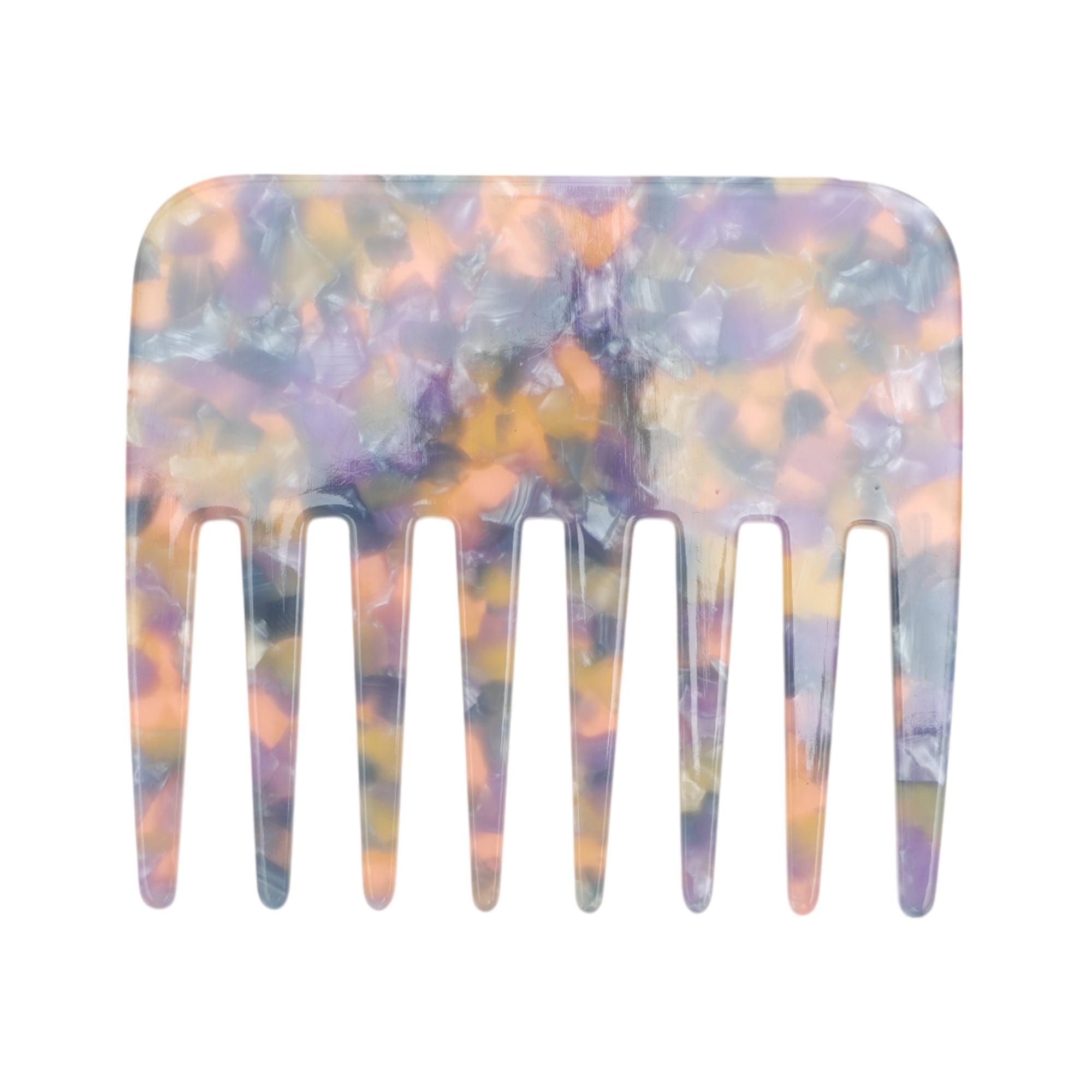 Unique Bargains 1 Pc Portable Marble Wide Tooth Comb Purple Acetate ...