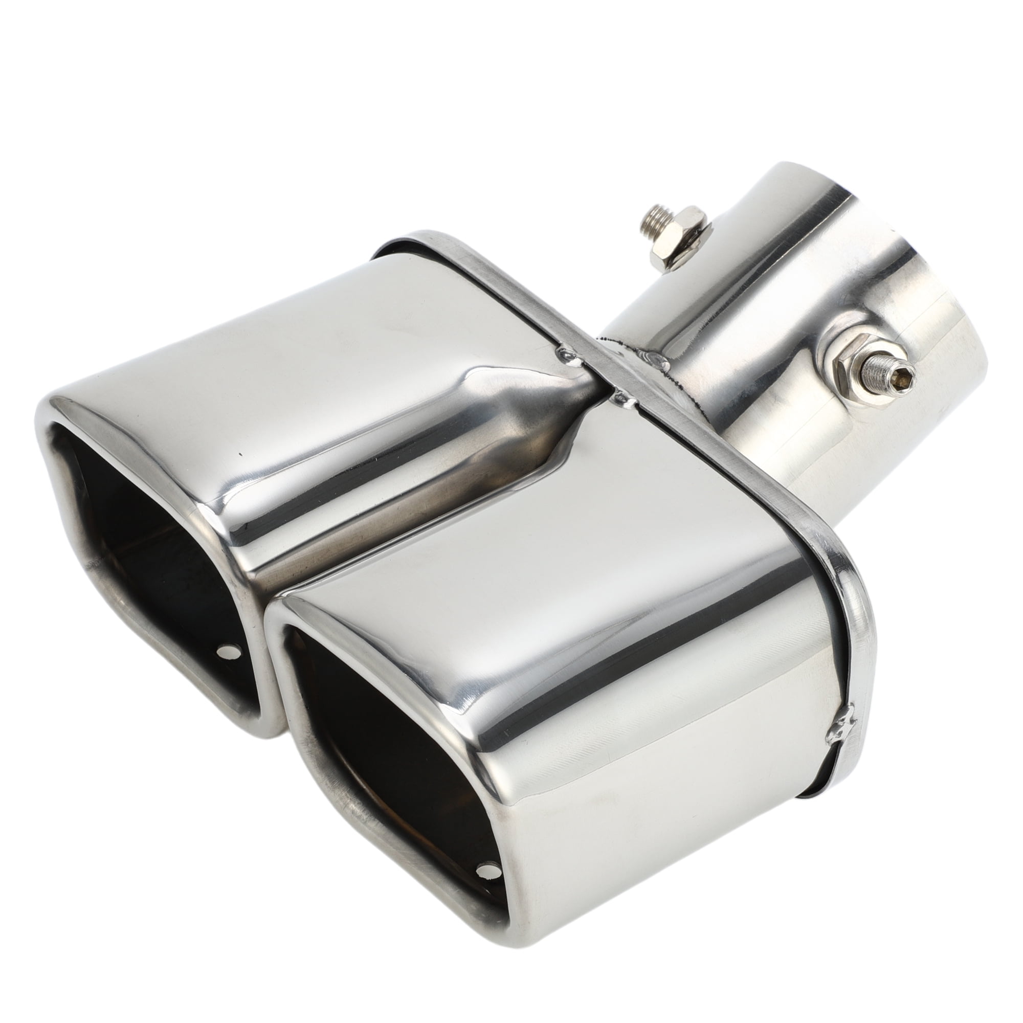 Unique Bargains 1 Pc Square Curved Slant Cut Dual Exhaust Tip 2.4 ...