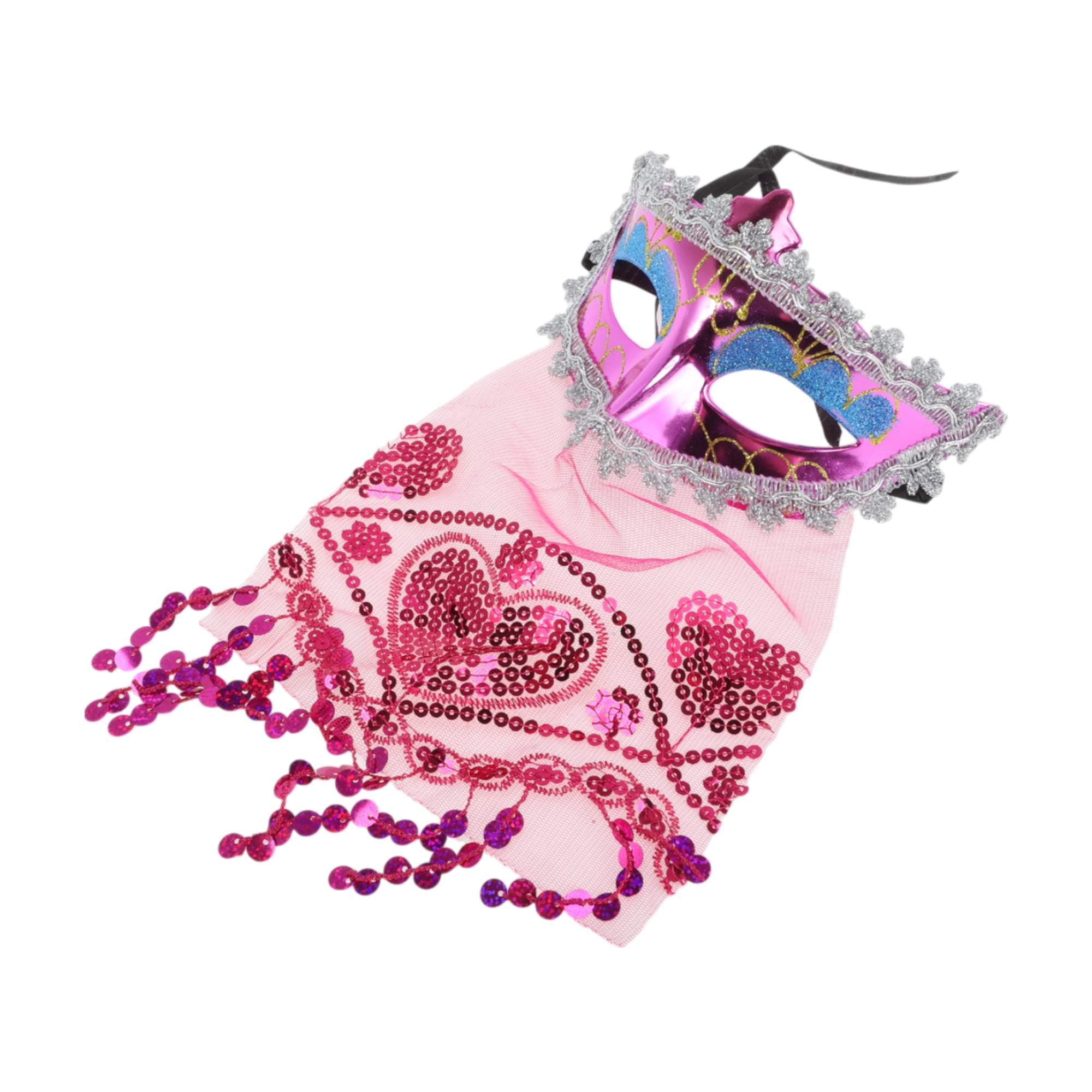 Unique Bargains 1 Pc Veiled Half Face Party Mask for Masquerade Party ...
