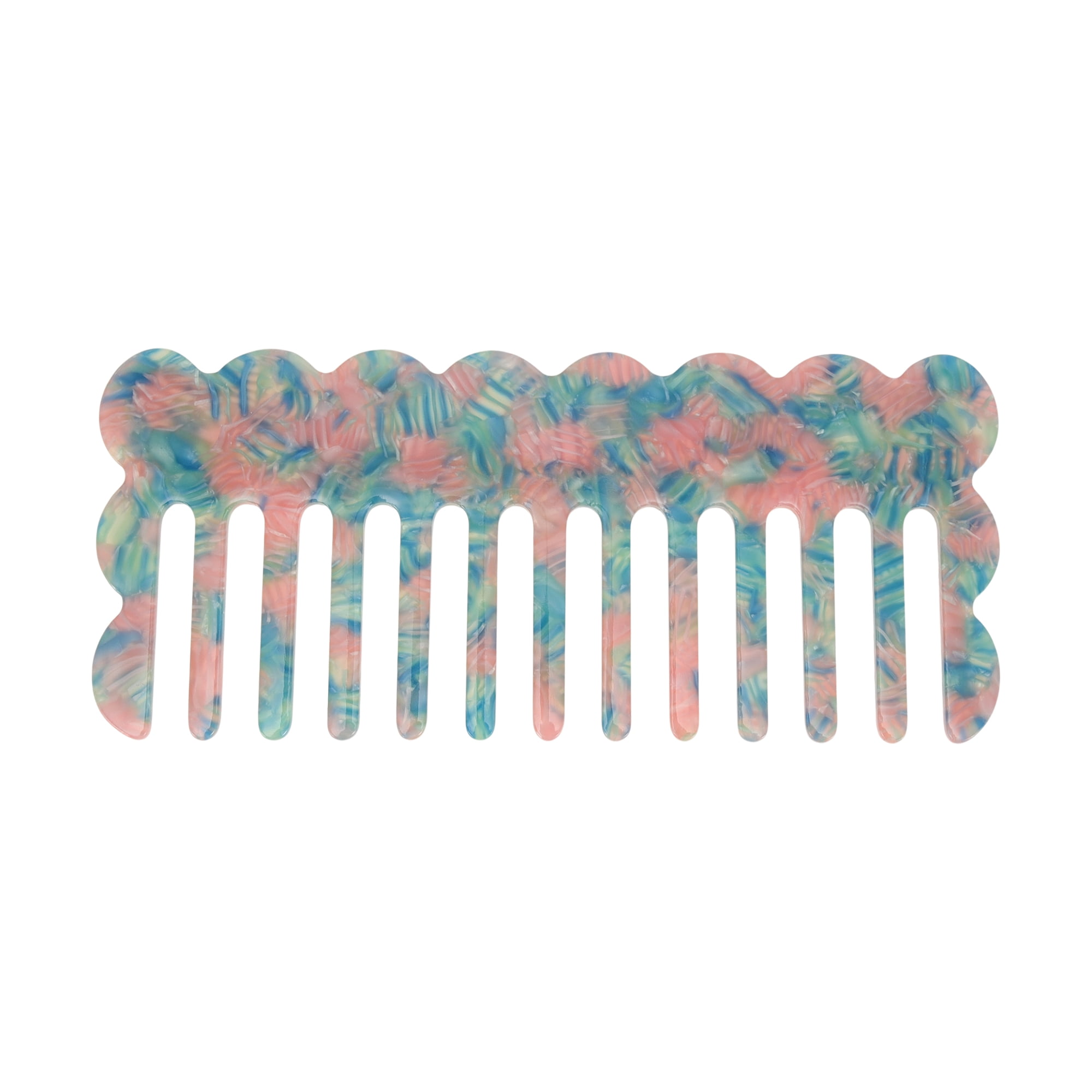 Unique Bargains 1 Pc Wave-shaped Hair Comb Blue Pink Acetate Sheet ...