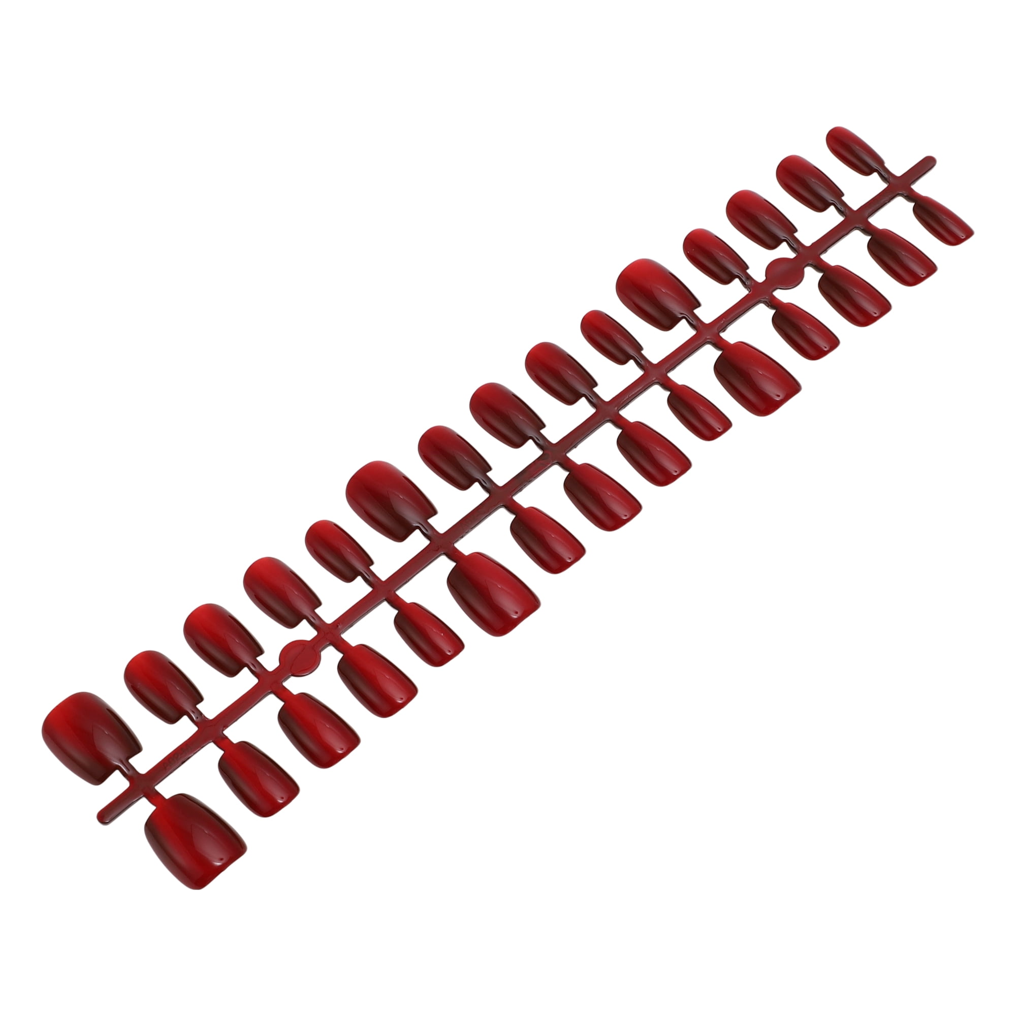 Unique Bargains 1 Pc Women's Full Coverage Fake Nails Plating XS Red ...