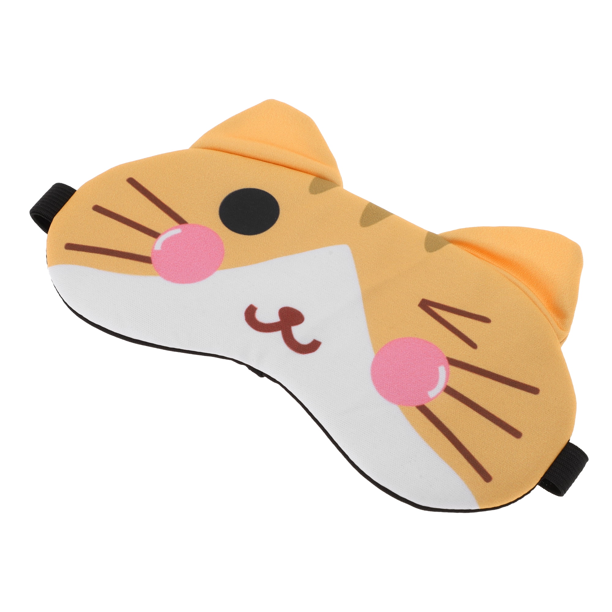 Unique Bargains 1 Pc Yellow White Happy Cat Eyes Sleep Mask Soft Eye ...