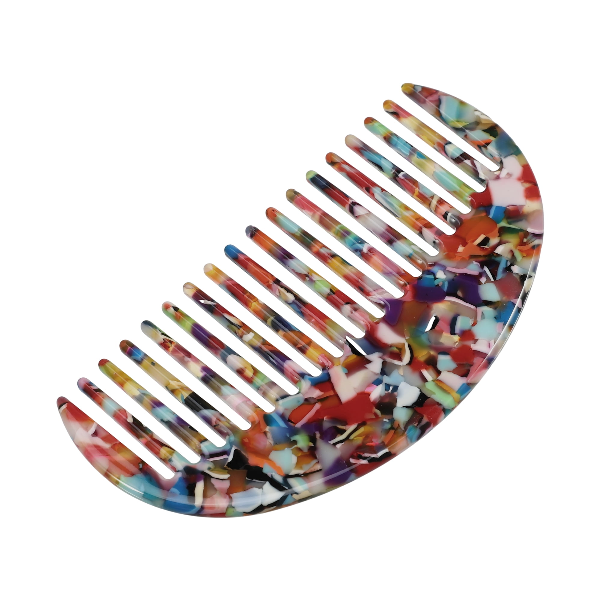 Unique Bargains 1 Pcs Women Half Round Wide Tooth Comb for Curly Thick ...
