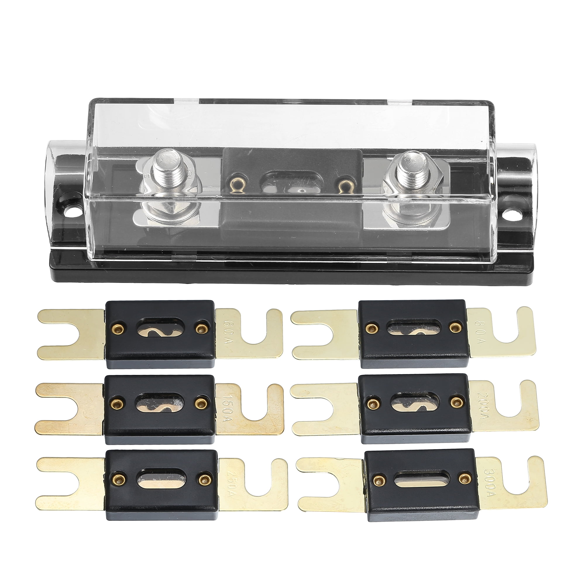 Unique Bargains 1 Set 100A Fuse Inline ANL Fuse Holder Clear Fuse Block ...