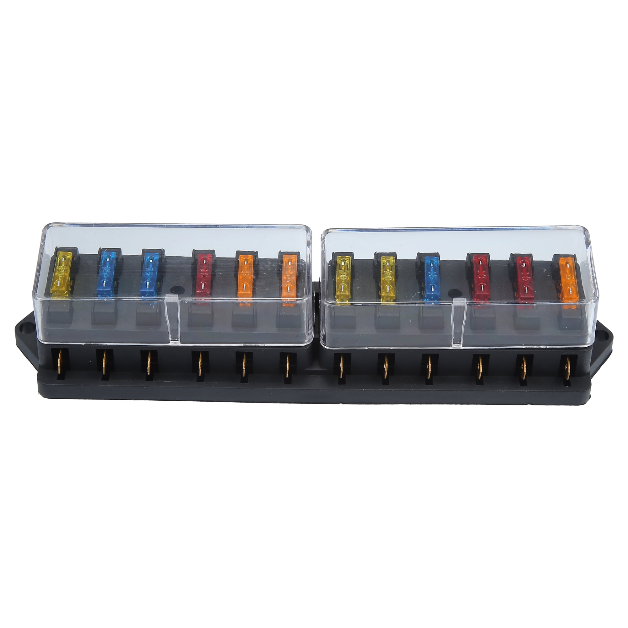 Unique Bargains 1 Set 12 Way Blade Fuse Block Box Holder W/ Negative Bus ATC/ATO Standard ...