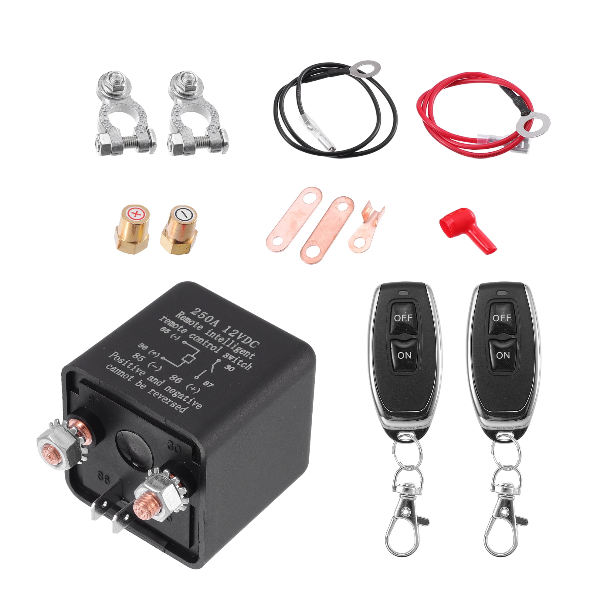 Unique Bargains 1 Set 12V 250A Car Battery Disconnect Switch Remote ...