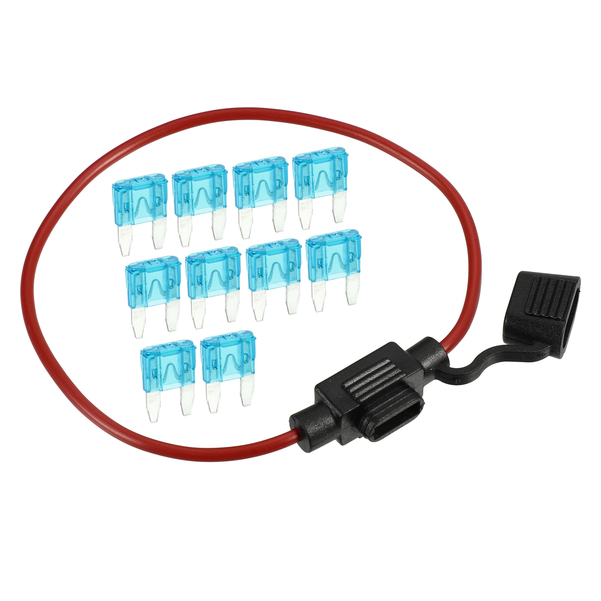 Unique Bargains 1 Set 15A Mini Blade Stye Fuse 16 AWG Fuse Holder 16 ...