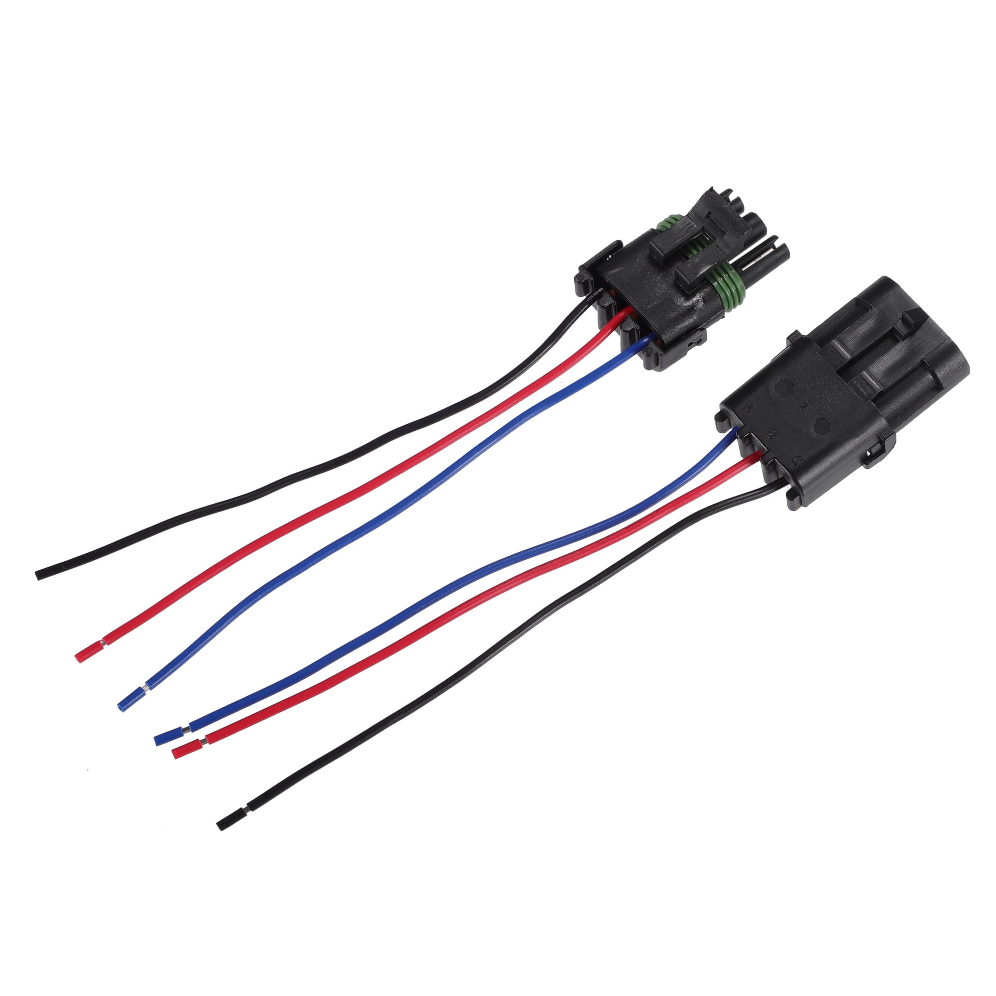 Unique Bargains 1 Set 3-Pin Male/Female Triple Shroud Connector Plug ...