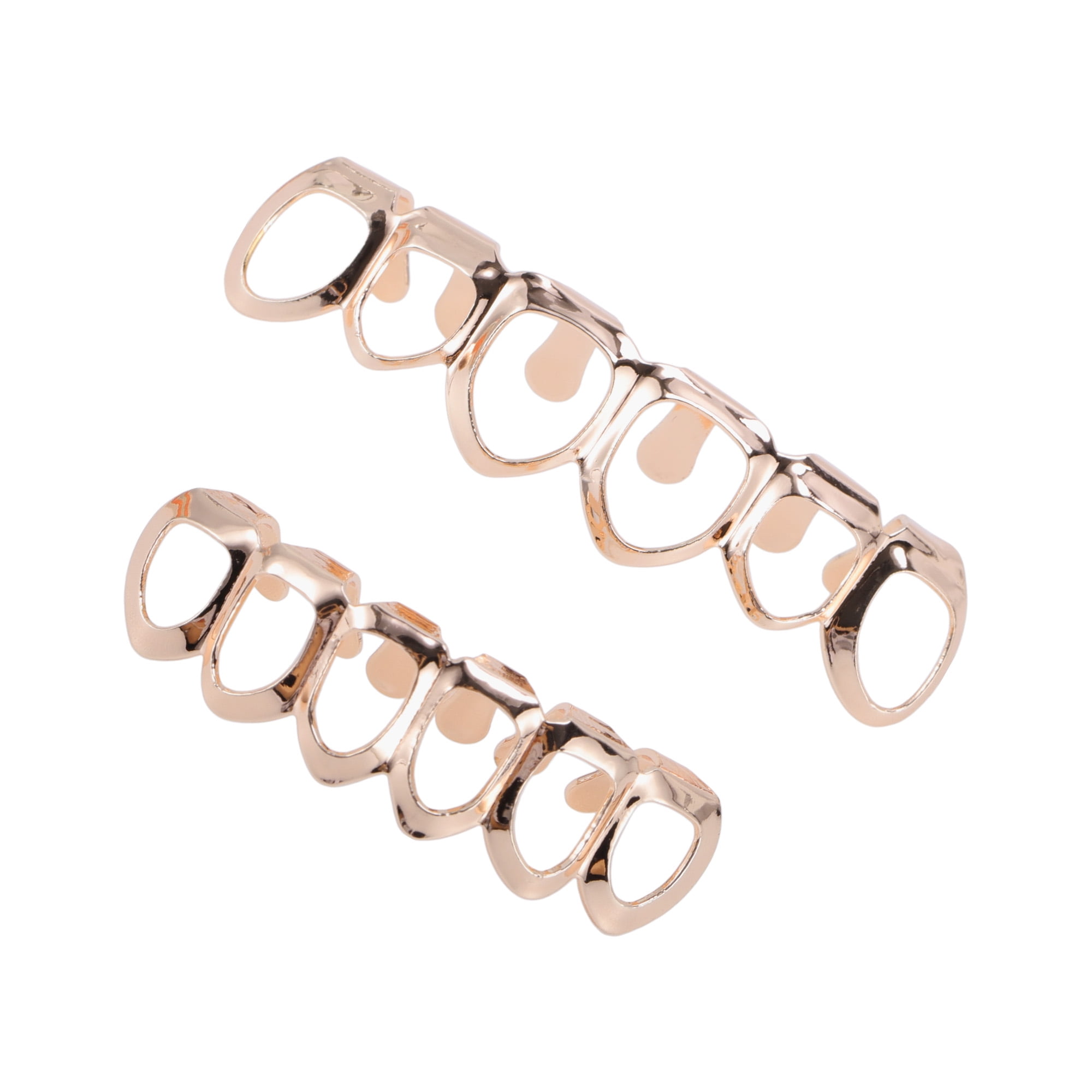 Unique Bargains 1 Set Fake Grills Hip Hop Teeth Grillz Rose Gold Tone ...