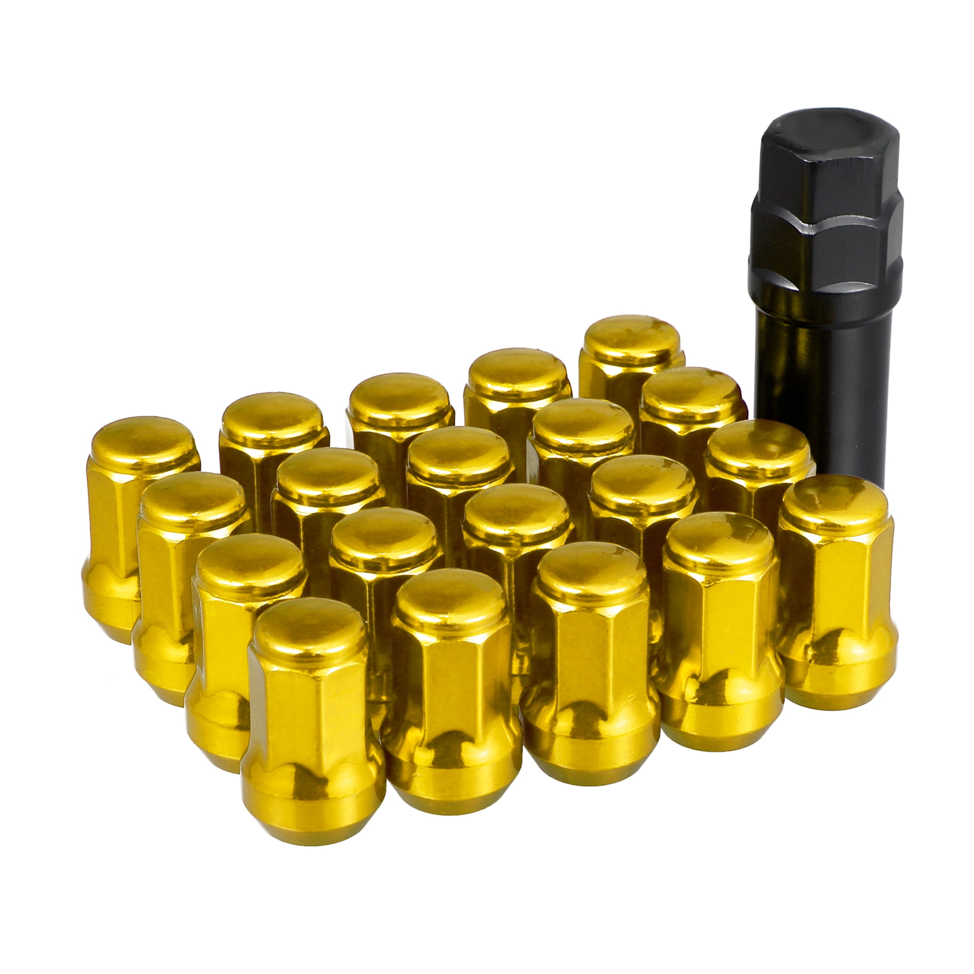 Unique Bargains 1 Set M12 x 1.5 Car Lug Nuts Cone Seat Closed End Bulge ...