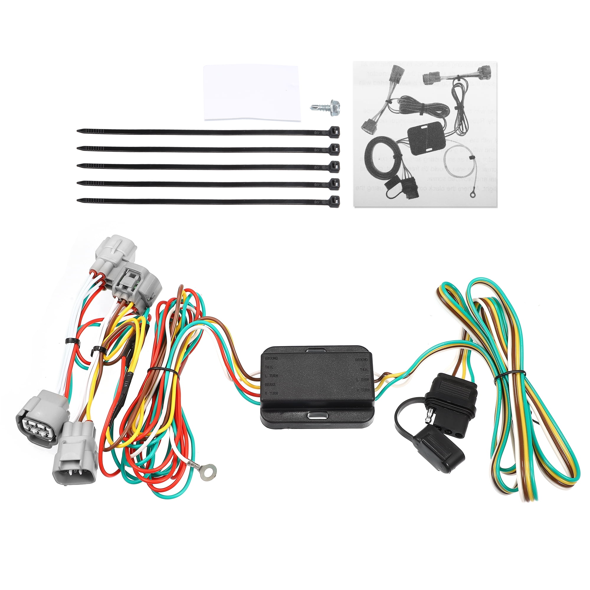 Unique Bargains 1 Set Replacement 55513 Vehicle Side 4 Pin Trailer Wiring Harness for Toyota Tacoma T100 Hilux Black