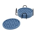 Unique Bargains 1 Set Water-repellent Stripes Drink Coaster Blue ...
