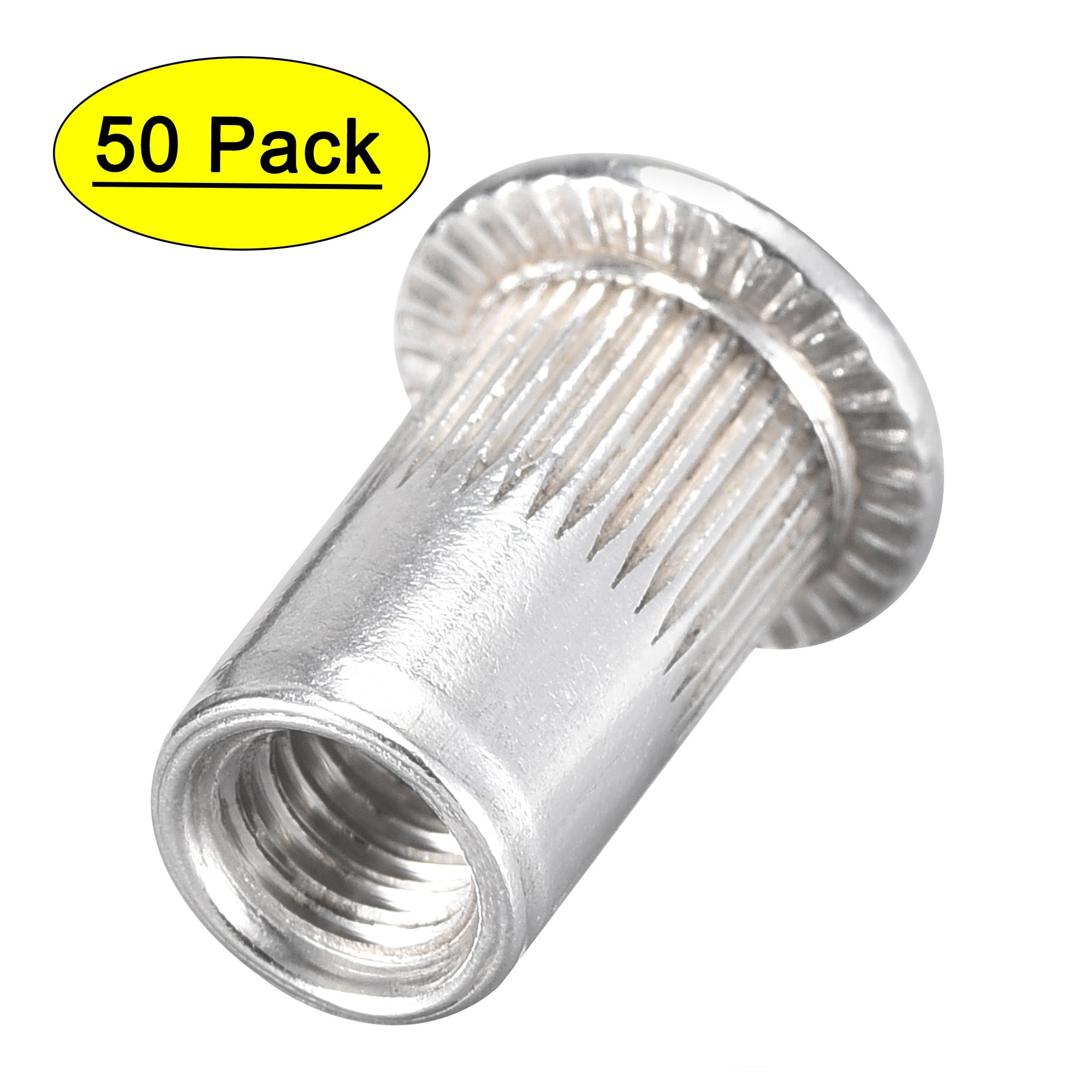 Unique Bargains #10-32 Rivet Nuts Aluminium Alloy Knurled Flat Head ...